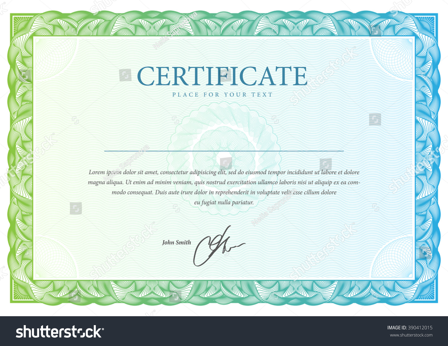 Certificate Template Diplomas Currency Vector Stock Vector (Royalty ...