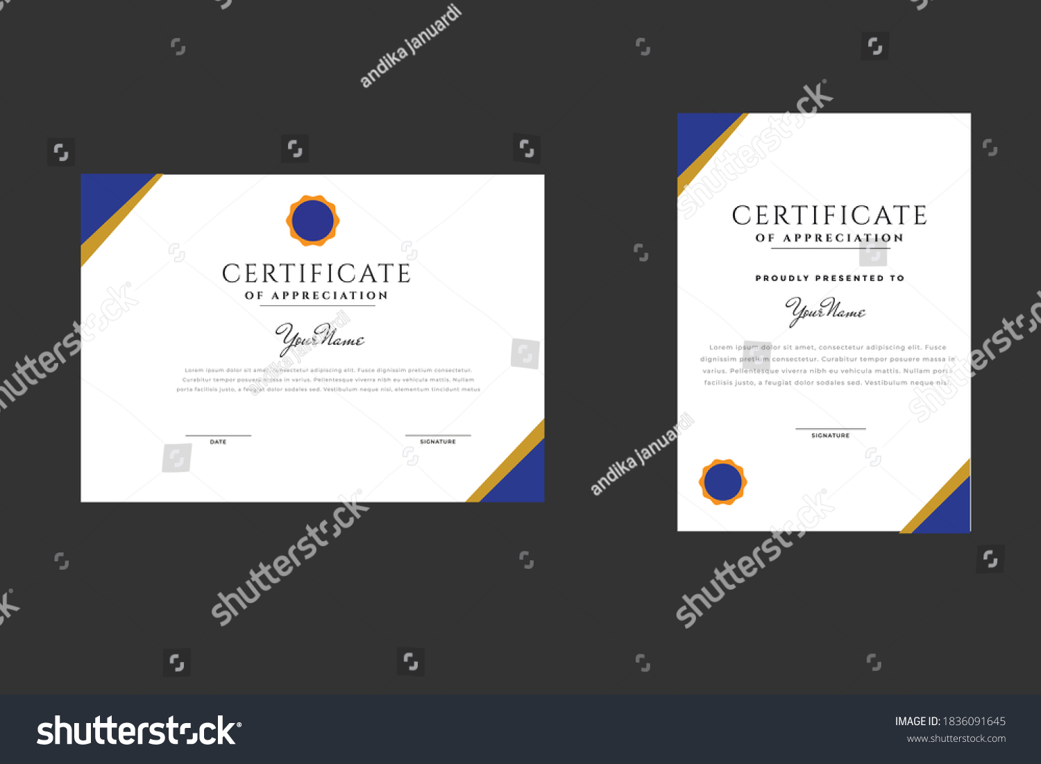 Certificate Template Vector Achievement Graduation Completion Stock ...