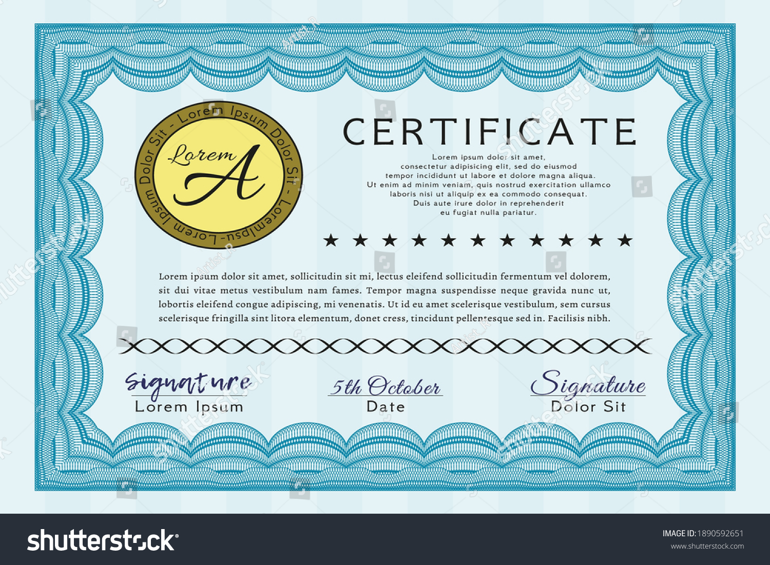 Certificate Template Diploma Template Money Pattern Stock Vector ...
