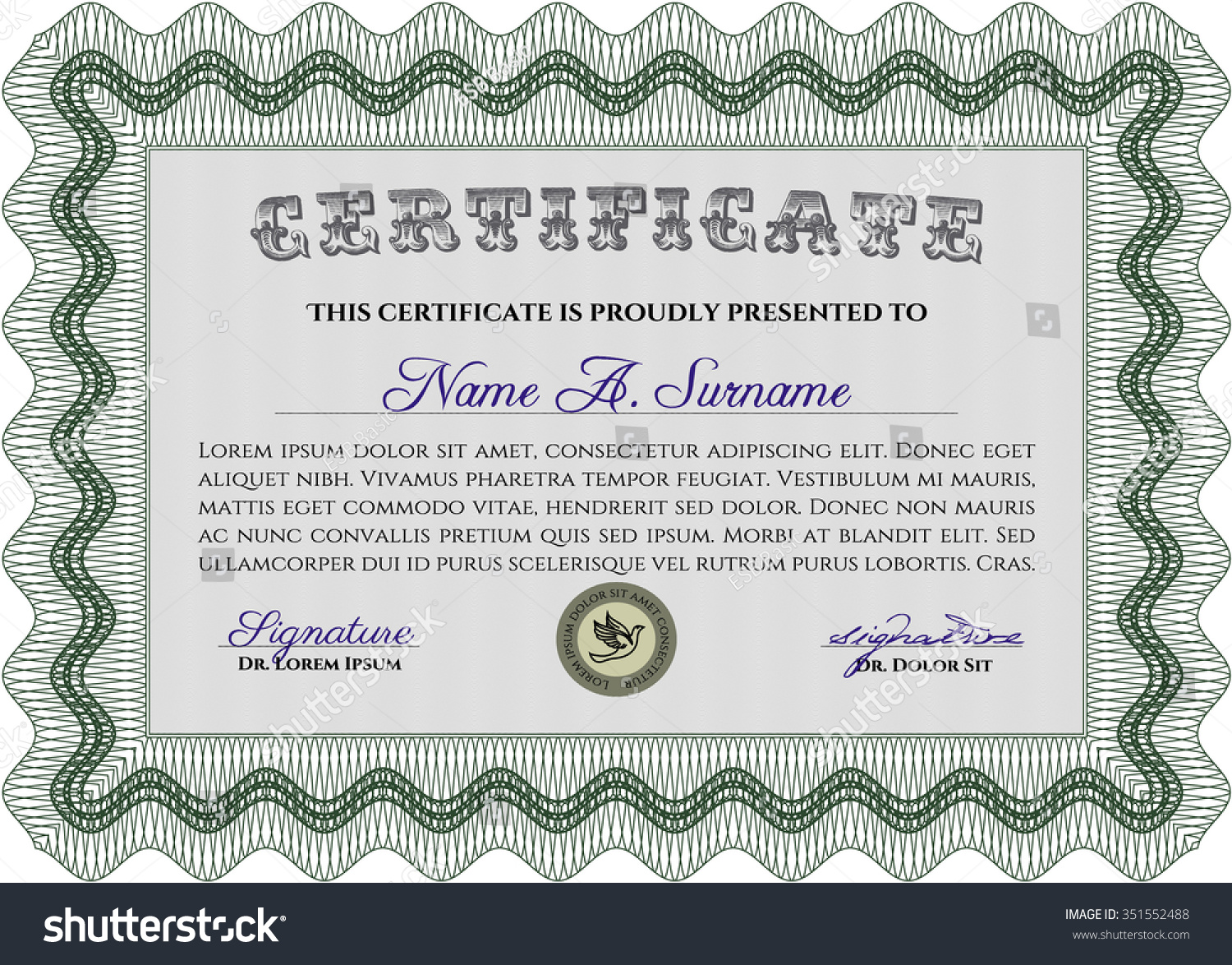 Certificate Template Diploma Template Vector Certificate: เวกเตอร์สต็อก ...