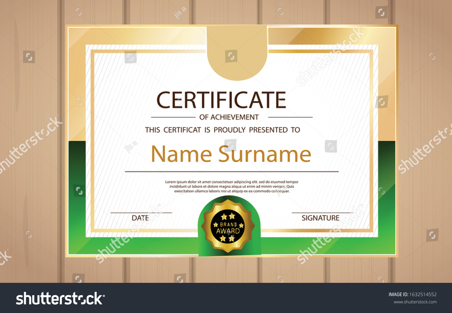 Certificate Template Fancy Patterns Diplomas Really Stock Vector ...