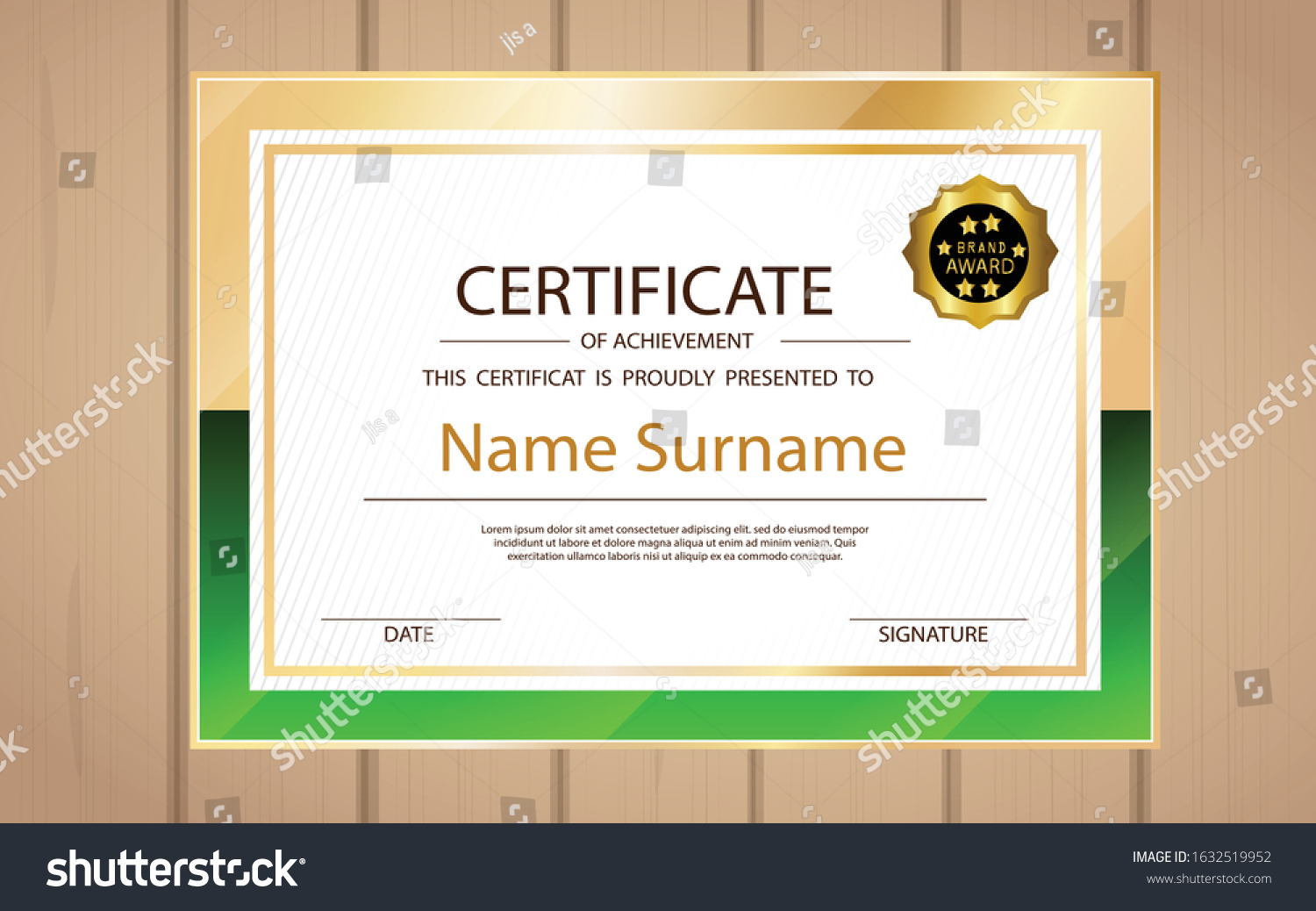Certificate Template Fancy Patterns Diplomas Really Stock Vector ...
