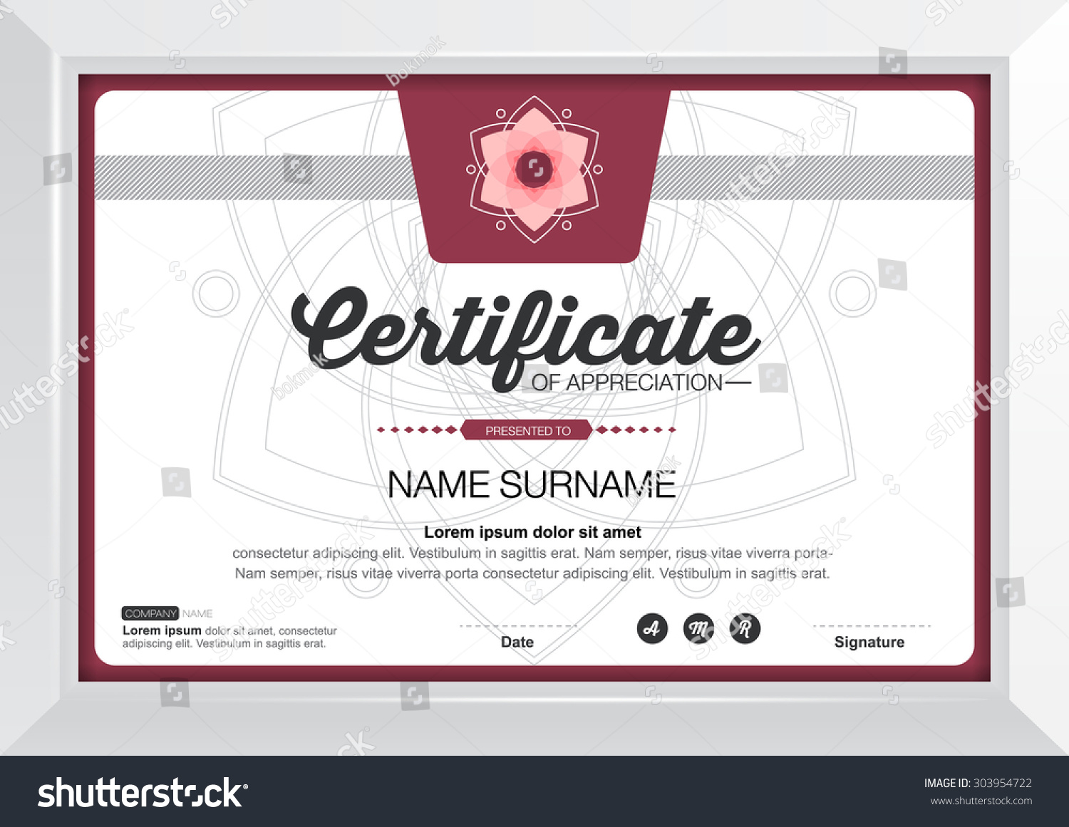 Certificate Template Modern Patterndiplomavector Illustration: vector ...