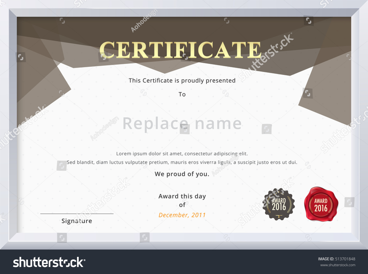 Certificate Template Sample Words Position Vector : image vectorielle ...