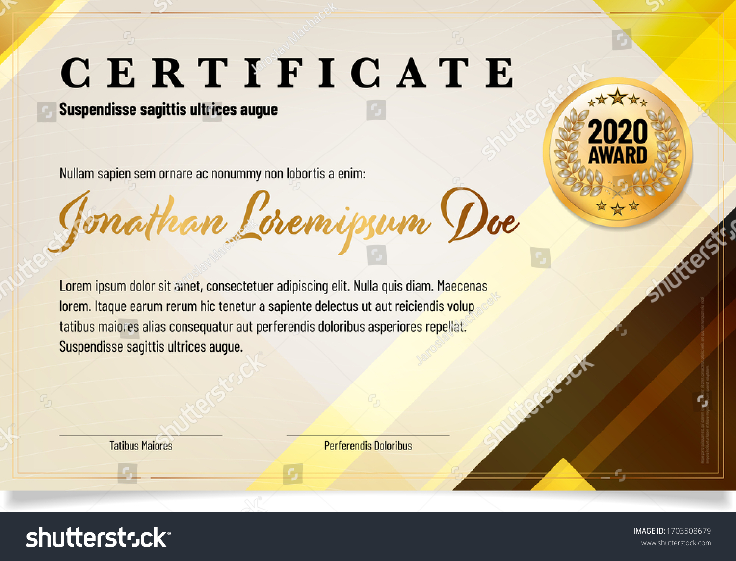 Vektor Stok Certificate Template Shadow Sample Text Separate (Tanpa ...
