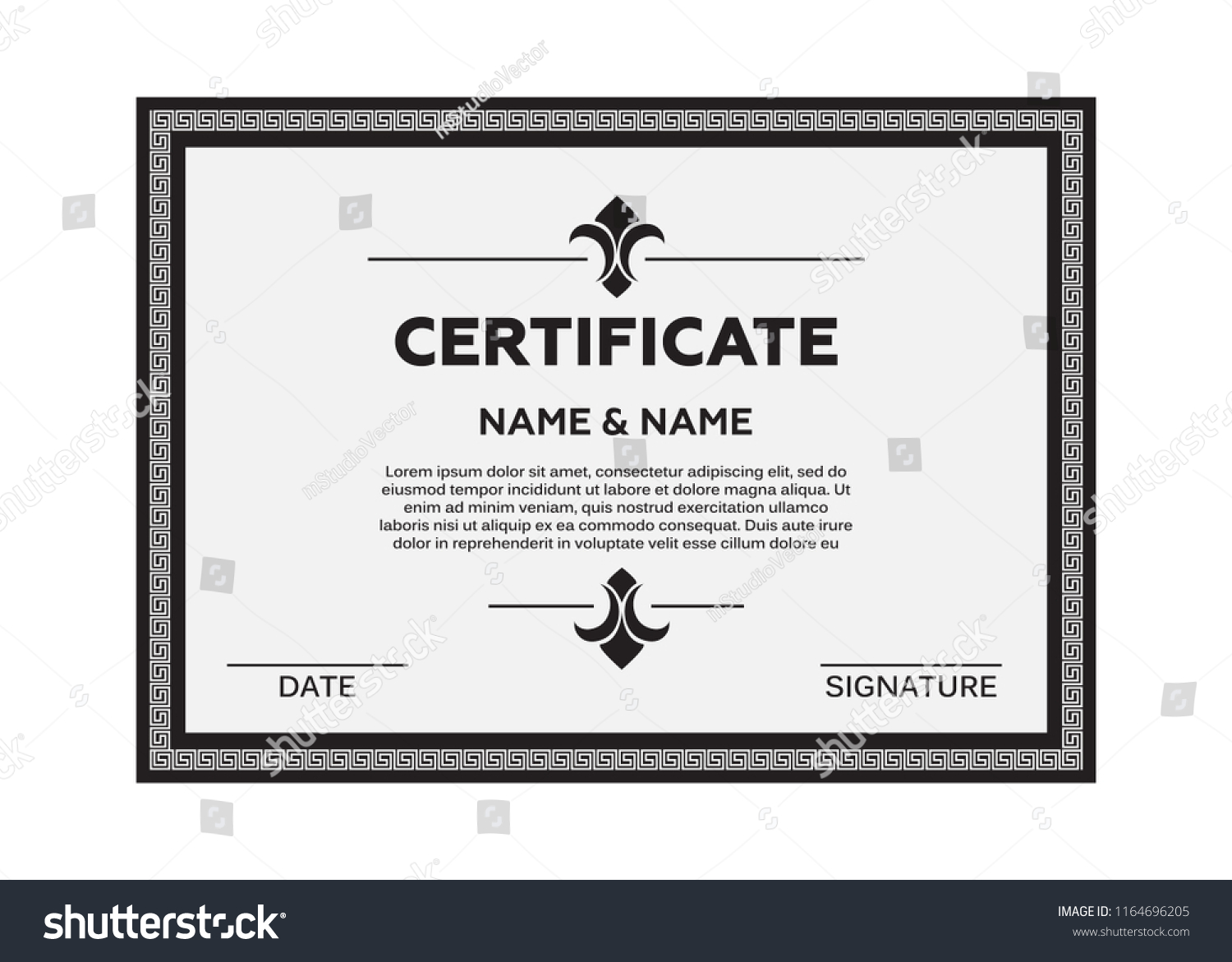 Certificate Vector Illustration Certificate Border Template: เวกเตอร์ ...