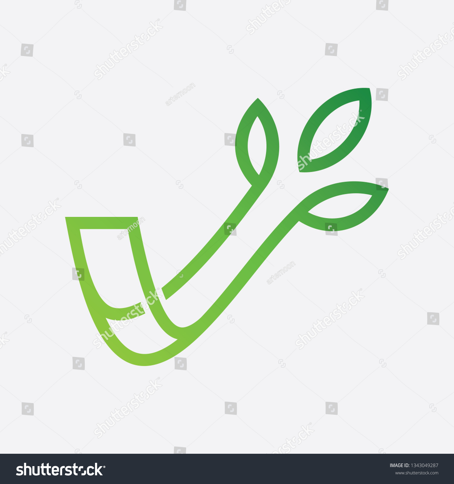 Certification Leaf Logo Design Stock Vector (Royalty Free) 1343049287