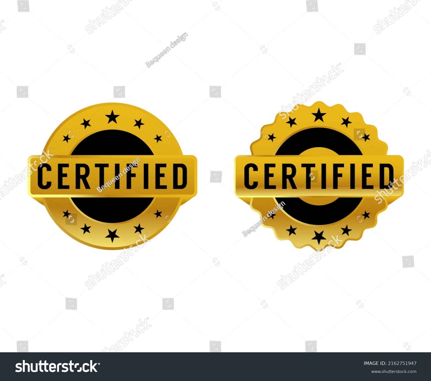 Certified Badge Logo Design Vector Template Stock Vector (Royalty Free ...