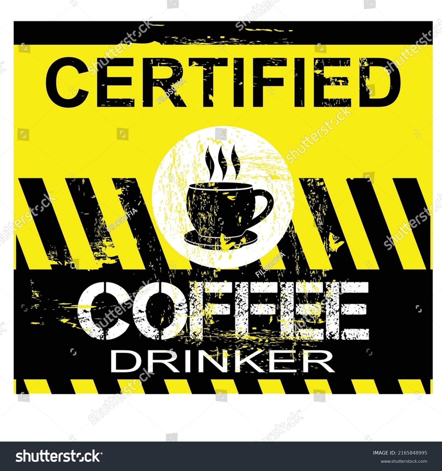 Certified Coffee Drinker Sticker Label Vector Stock Vector (Royalty ...