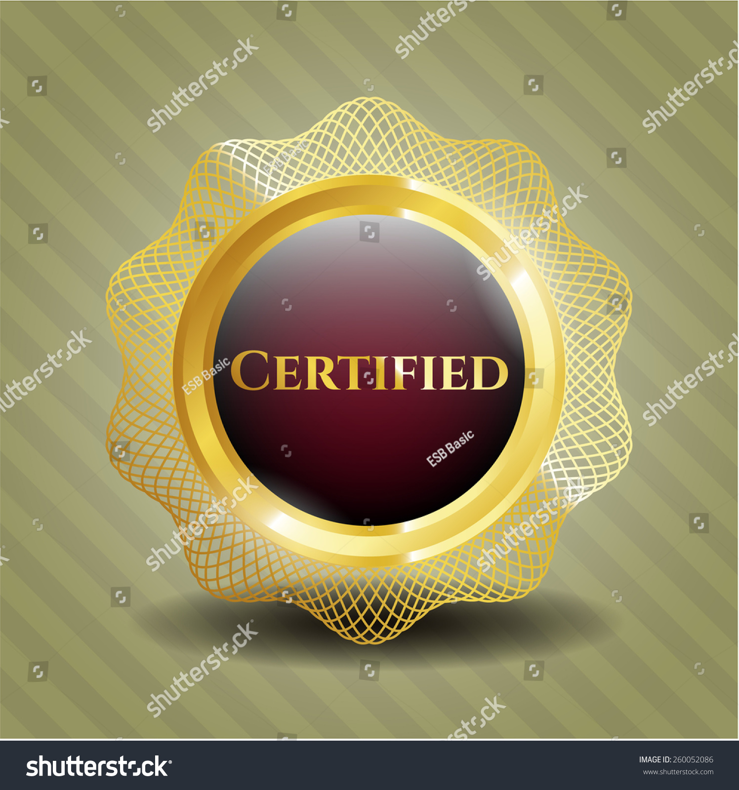 Certified Gold Emblem Complex Golden Border Stock Vector (Royalty Free ...