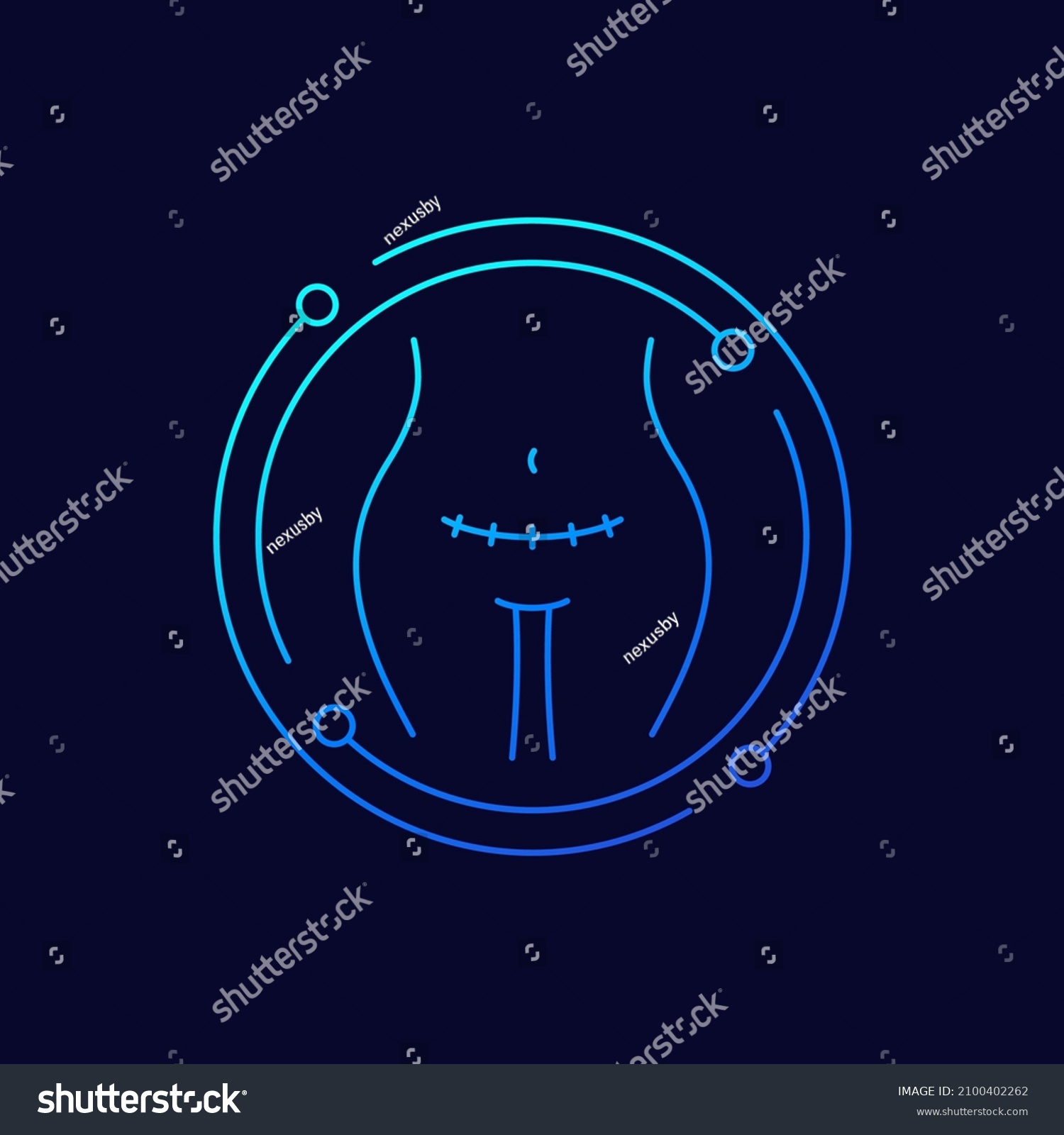 Cesarean Section Line Vector Icon Stock Vector (Royalty Free) 2100402262