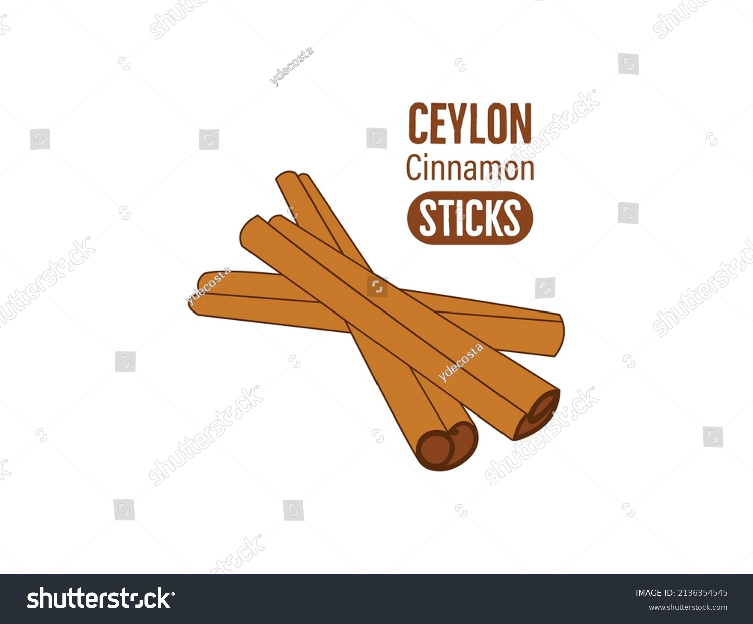 Ceylon Cinnamon Sticks Icon Logo Vector Stock Vector (Royalty Free ...