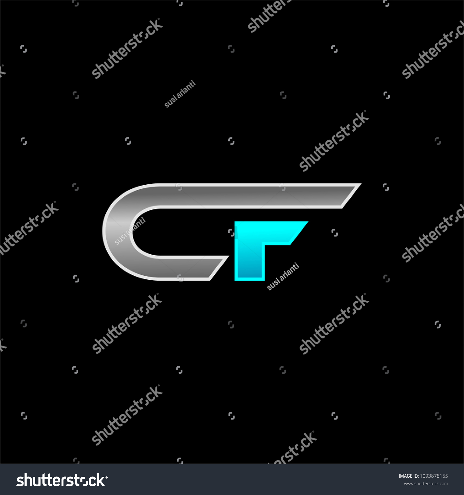 Cf Logo Design Template Letter Logo Stock Vector (Royalty Free ...