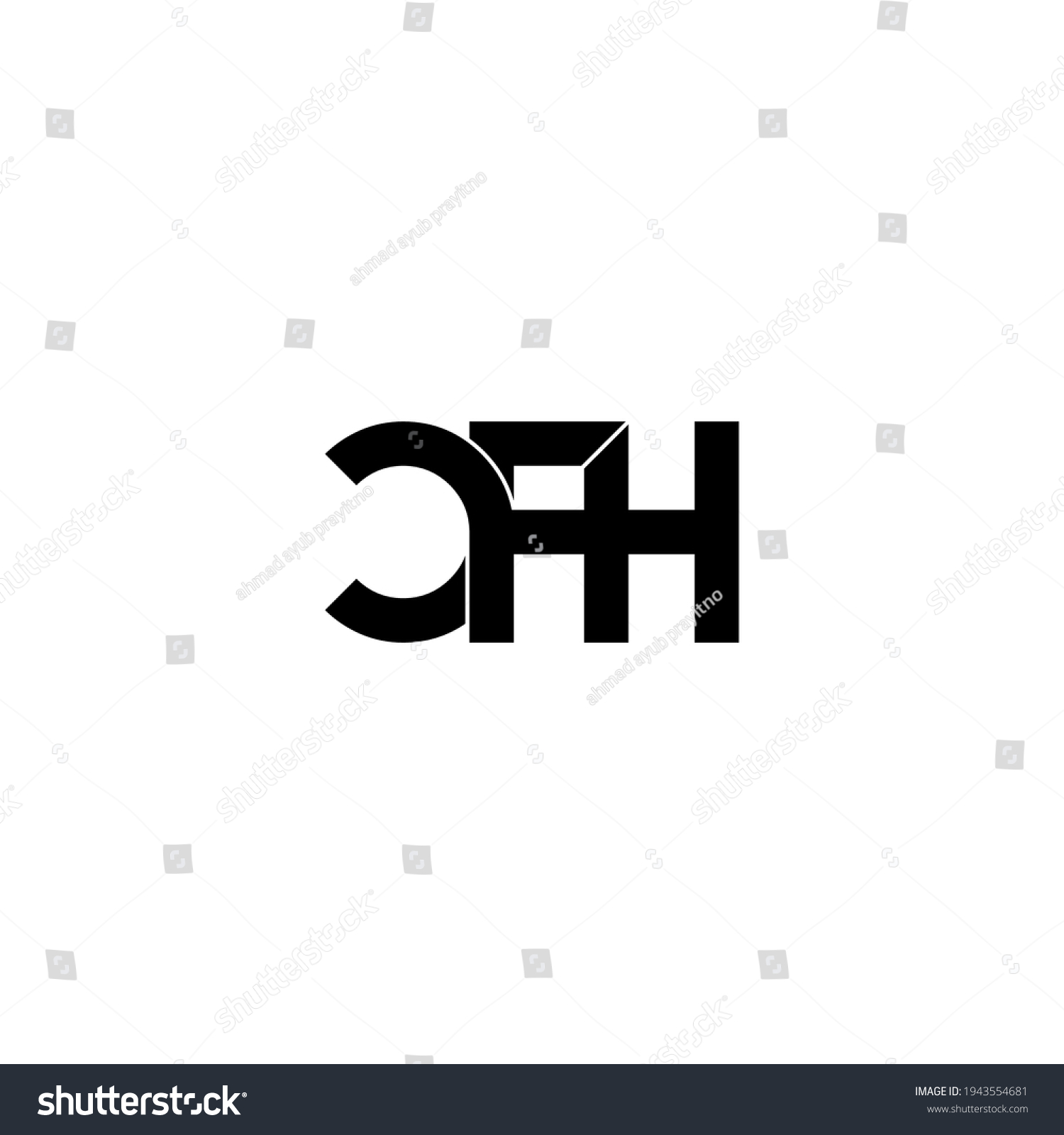 Cfh Letter Original Monogram Logo Design: vetor stock (livre de ...