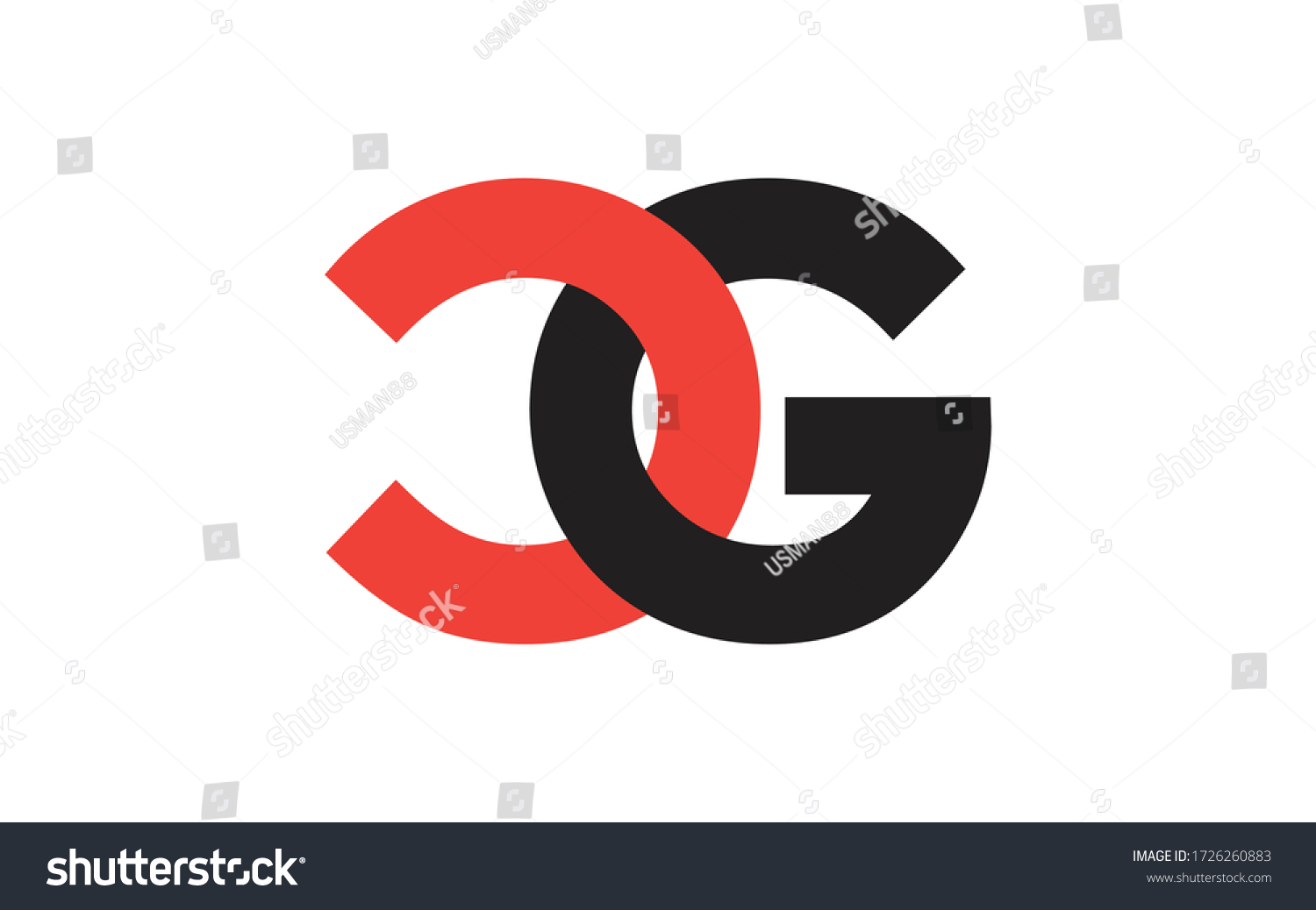 Diseño inicial de logotipo CG o: vector de stock (libre de regalías ...