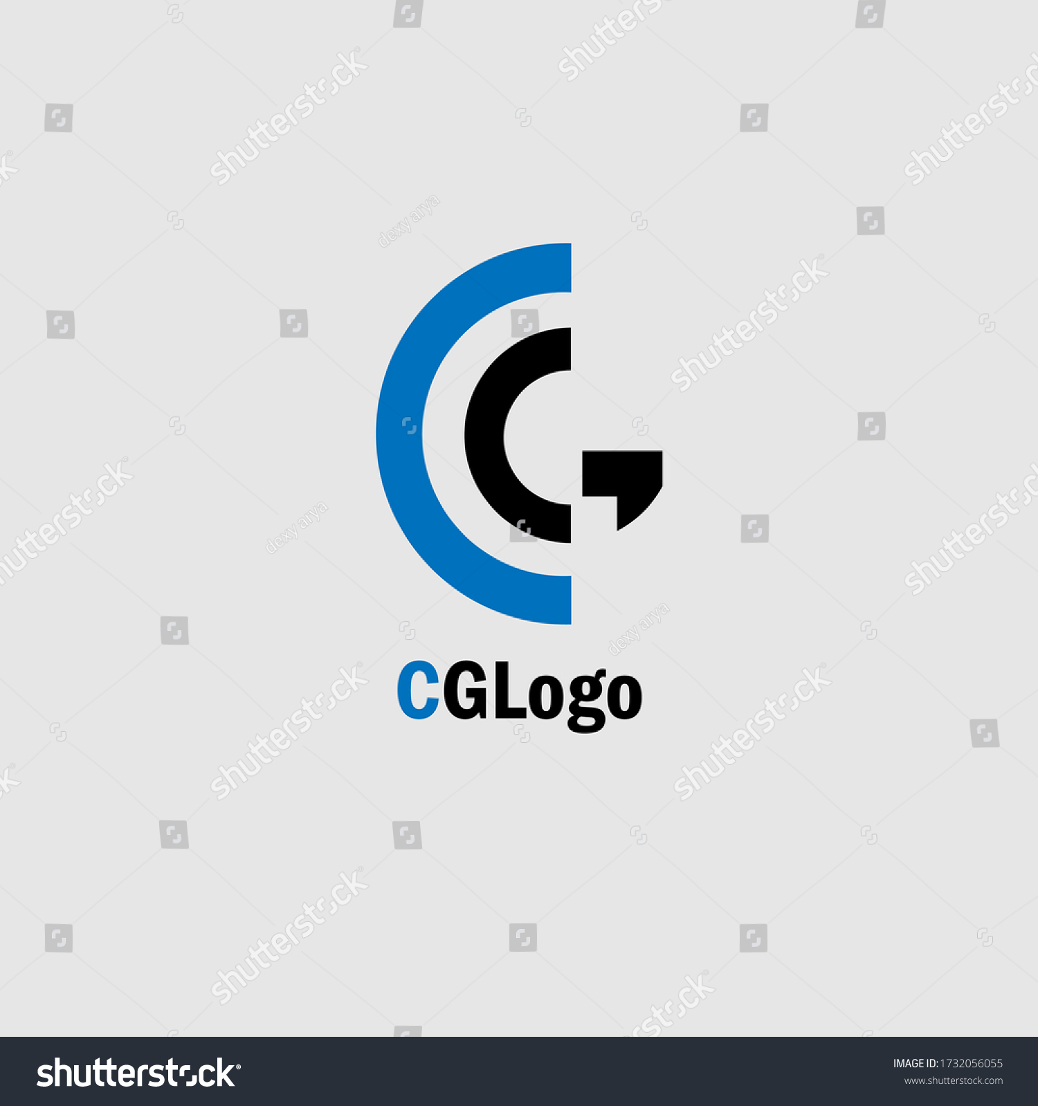 CG simple logo de la empresa: vector de stock (libre de regalías ...