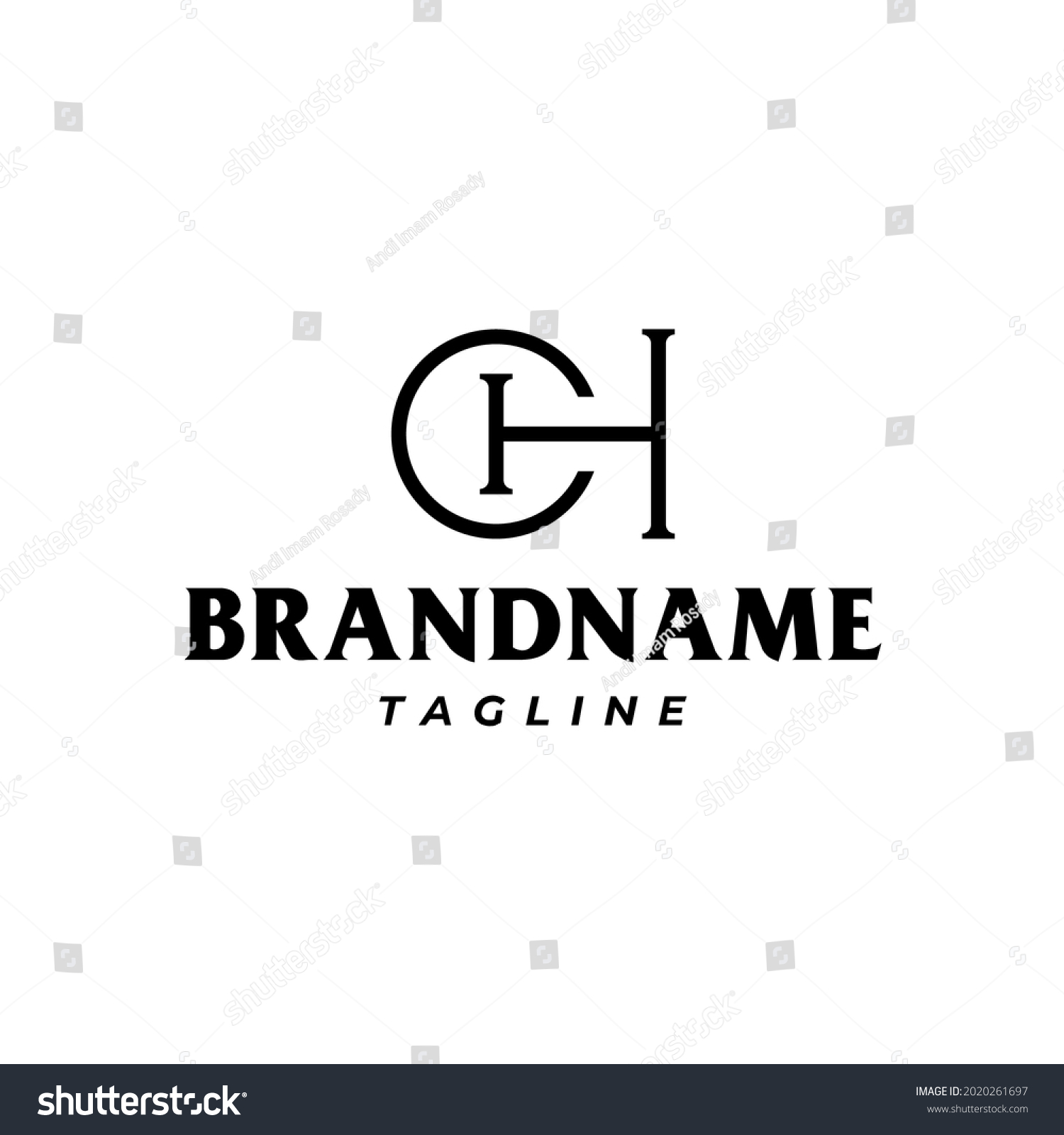 Ch Letter Initial Logo Design Stock Vector (Royalty Free) 2020261697 ...