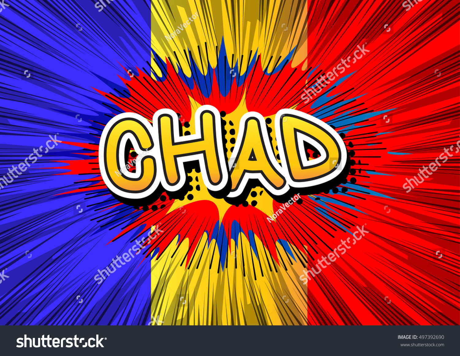 Chad Comic Book Style Text Stock Vector (Royalty Free) 497392690