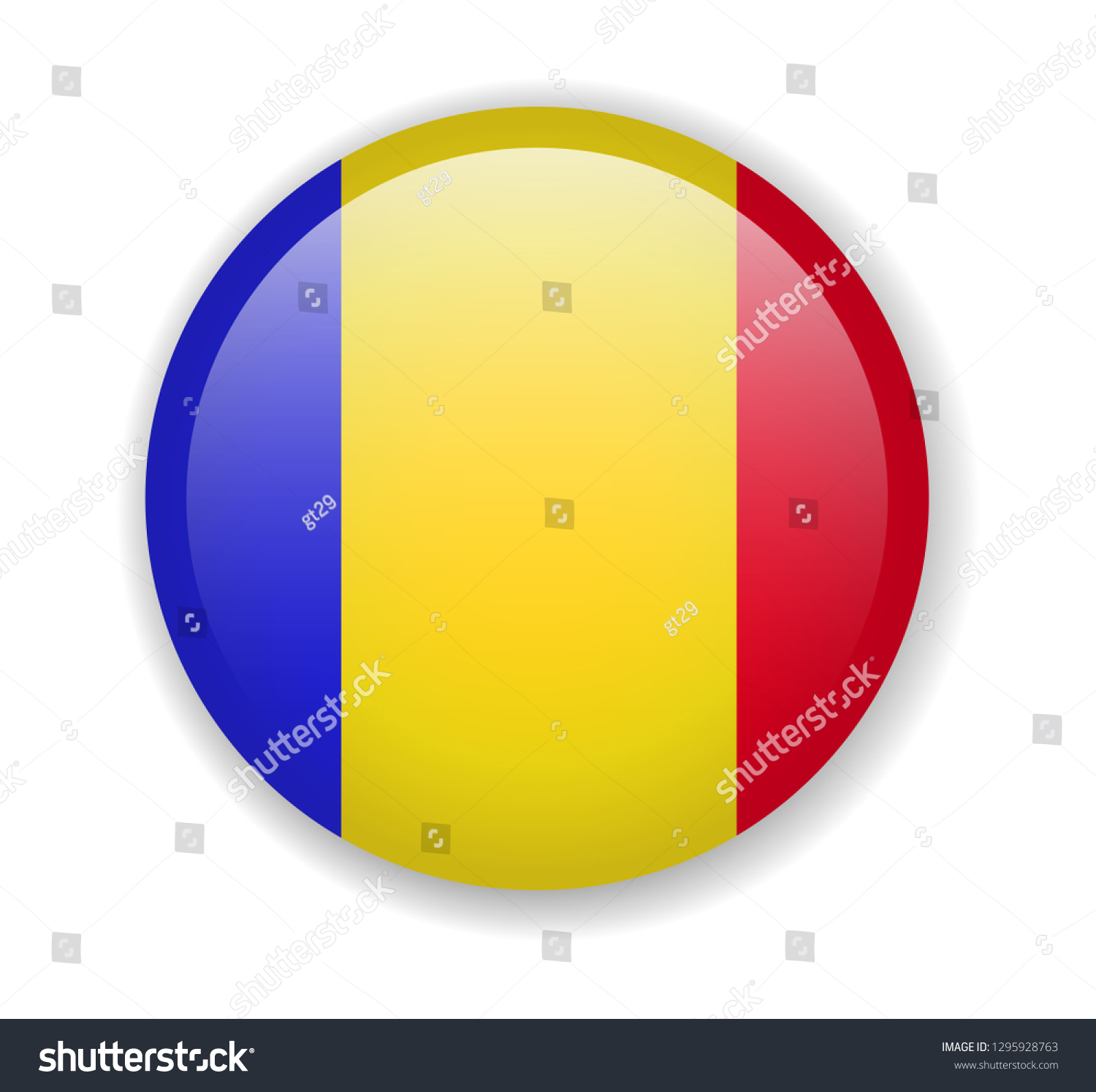Chad Flag Round Bright Icon Vector Stock Vector (Royalty Free ...