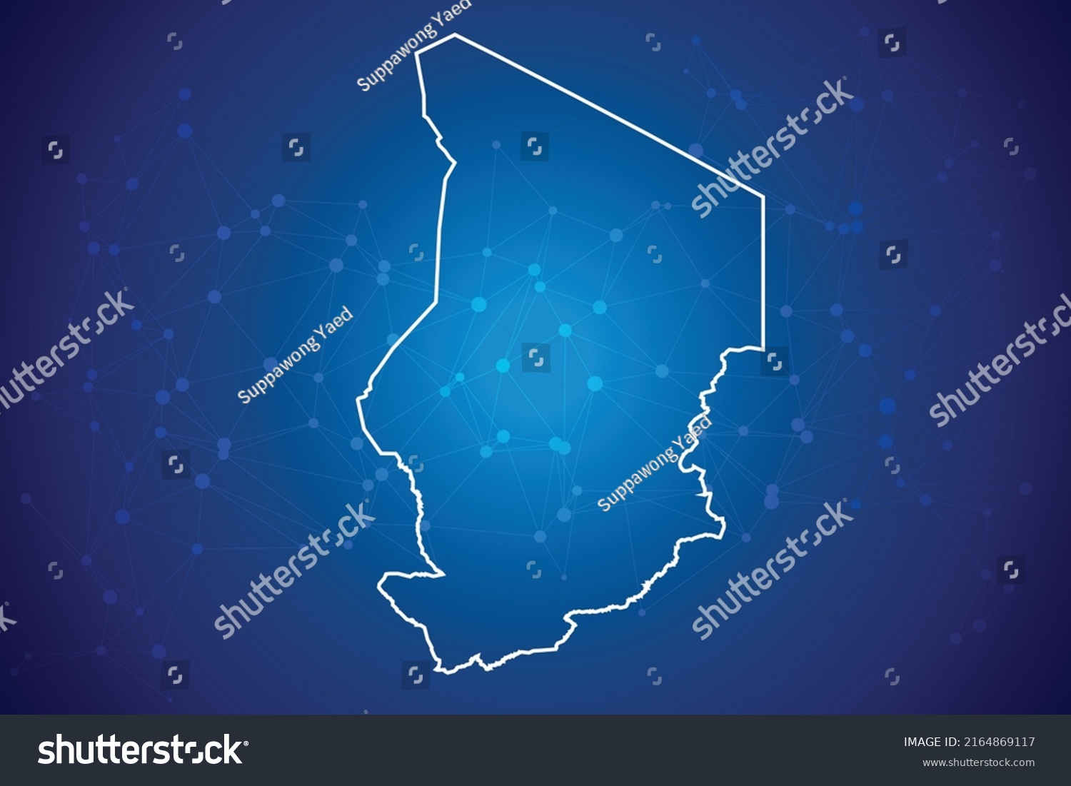 Chad Map Technology Network Connection Background Stock Vector (Royalty ...