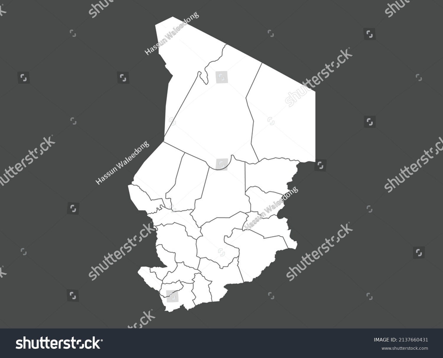 Chad Map Vector White Color Isolated Stock Vector (Royalty Free ...