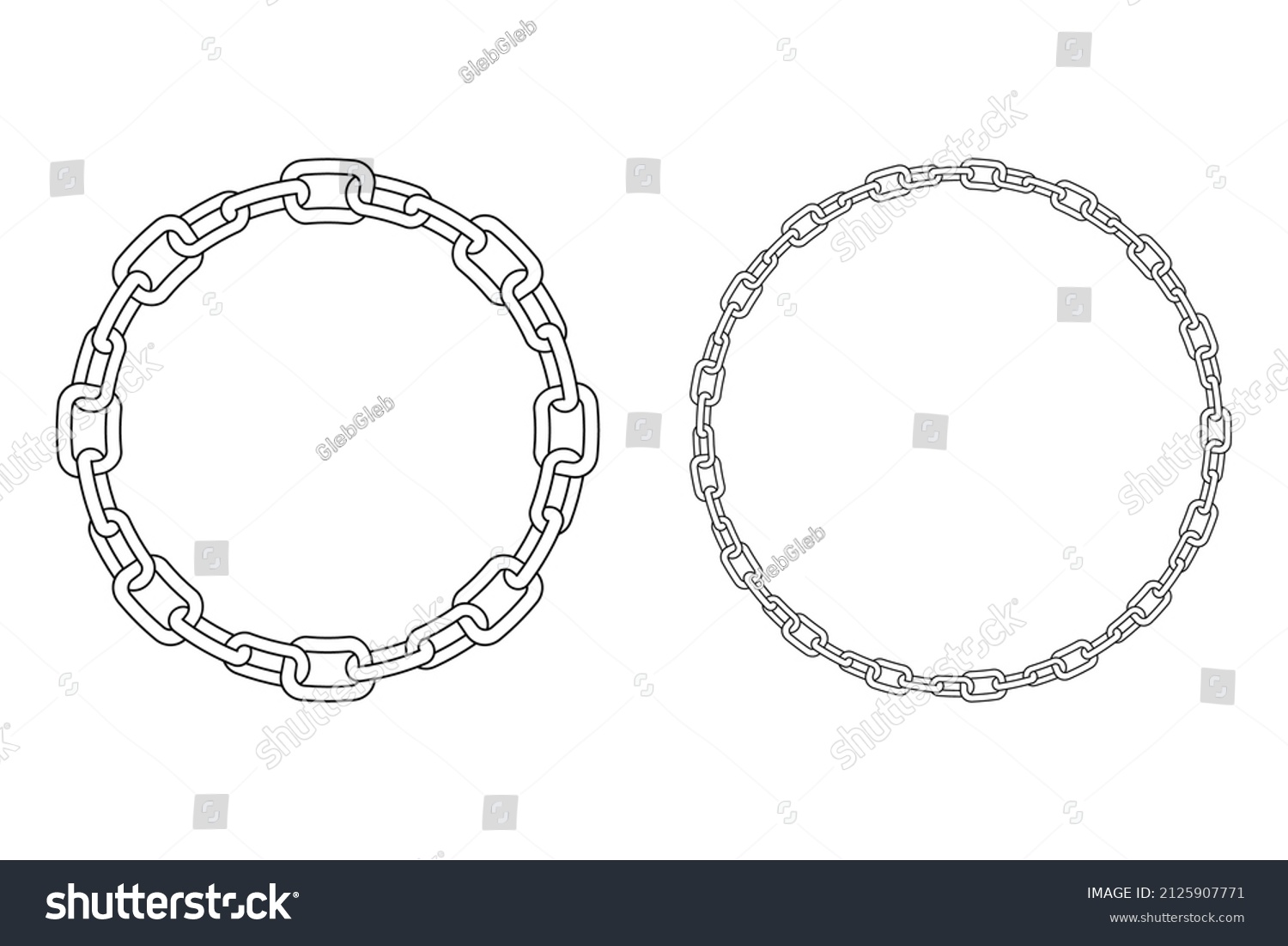 Chain Circle Sticker Vector Illustration Line Stock Vector (Royalty ...