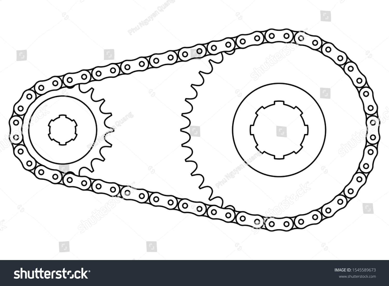 Chain Drive Sprocket Roller Chains Vector Stock Vector (Royalty Free ...