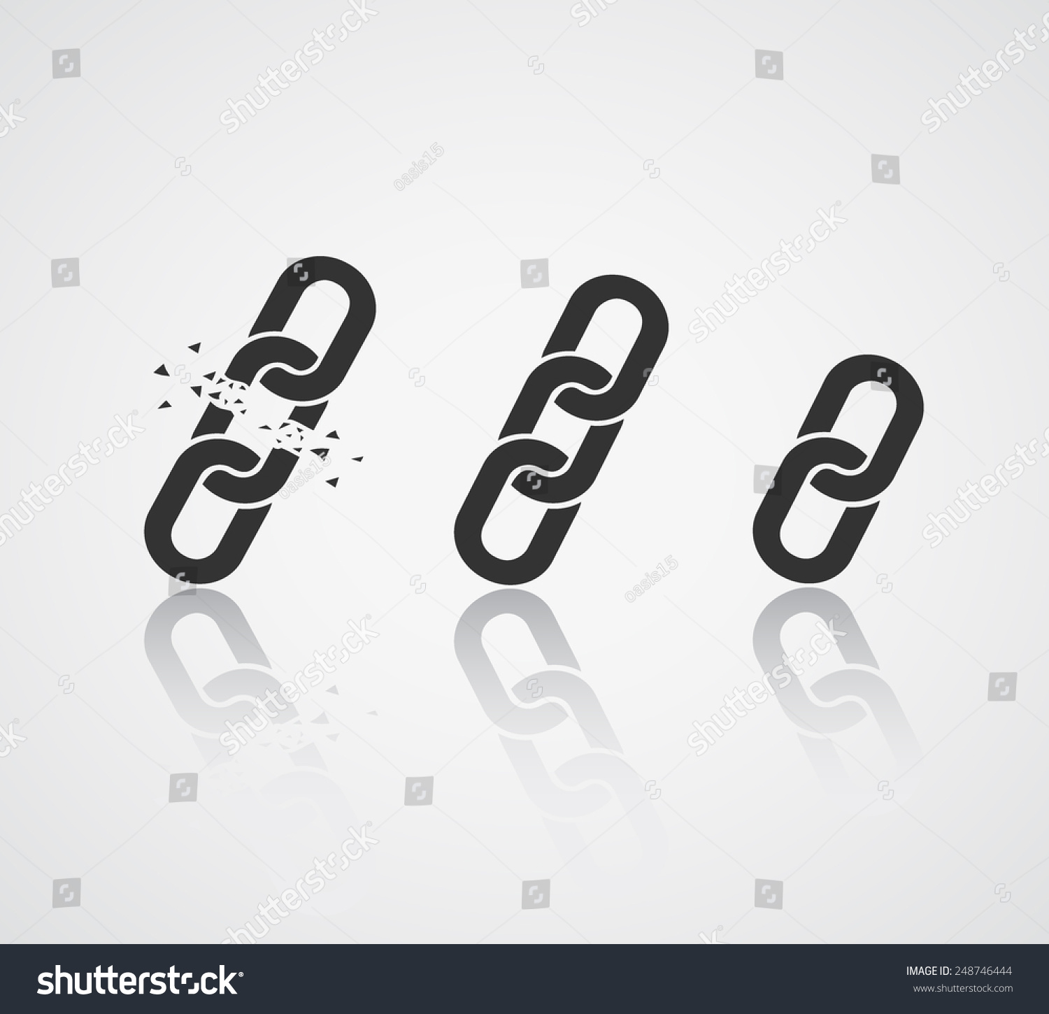 Vektor Stok Chain Icon Collection Link Symbol (Tanpa Royalti) 248746444 ...