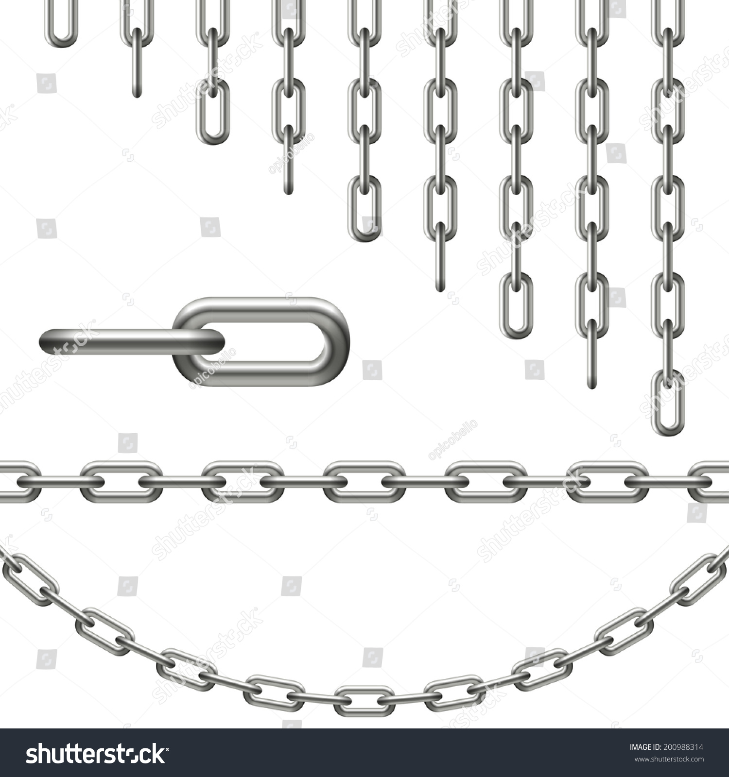 Chain Infinity Curved Link Stock Vector (Royalty Free) 200988314 ...