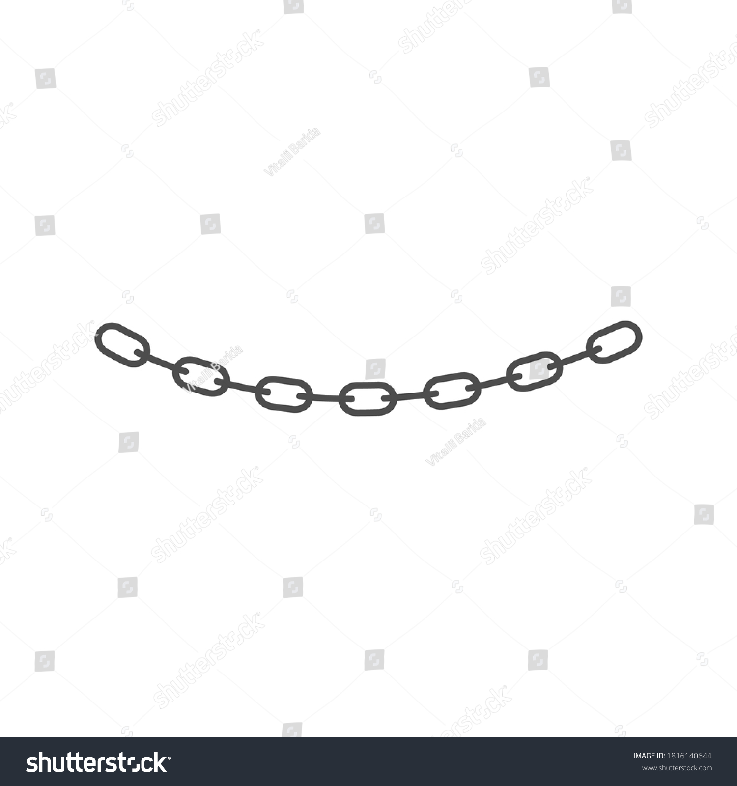 Chain Vector Icon Isolated On White Stock Vector (Royalty Free ...