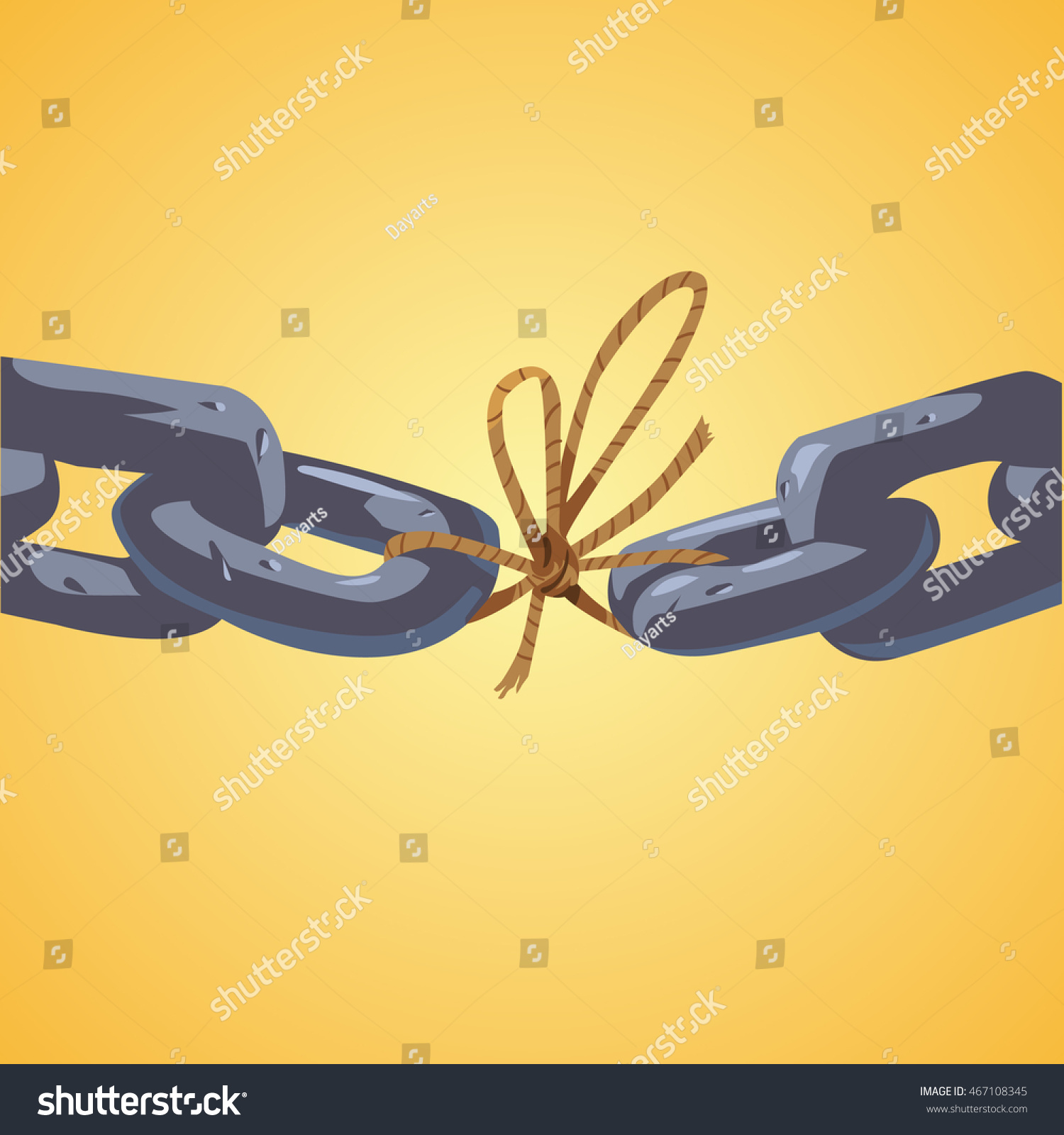 Chain Rope Metaphor Problem Vector Illustration Stock Vector (Royalty ...
