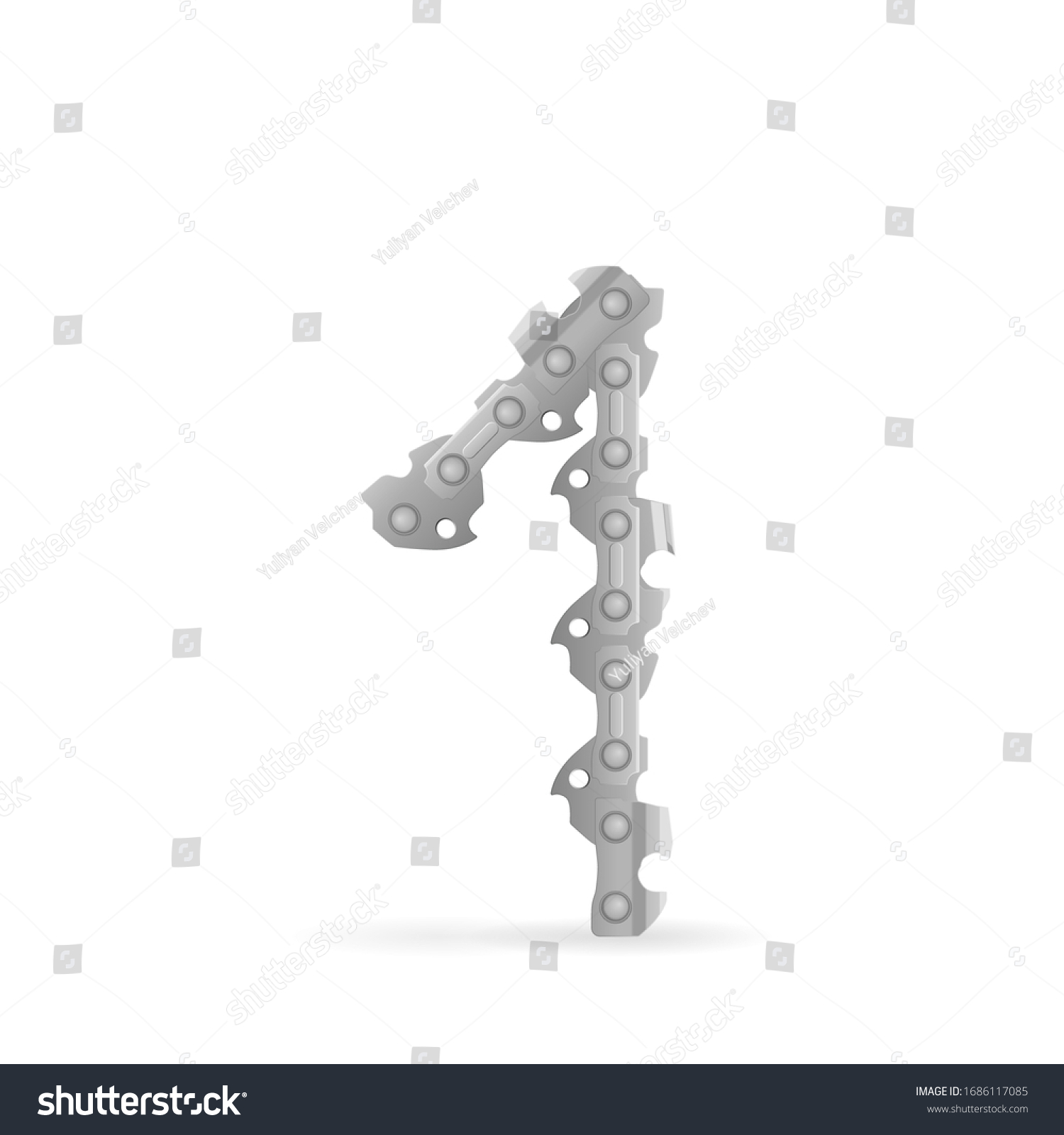 Chainsaw Chain Number One On White Stock Vector (Royalty Free ... Chainsaw Chain Number One On White Stock Vector (Royalty Free ...
