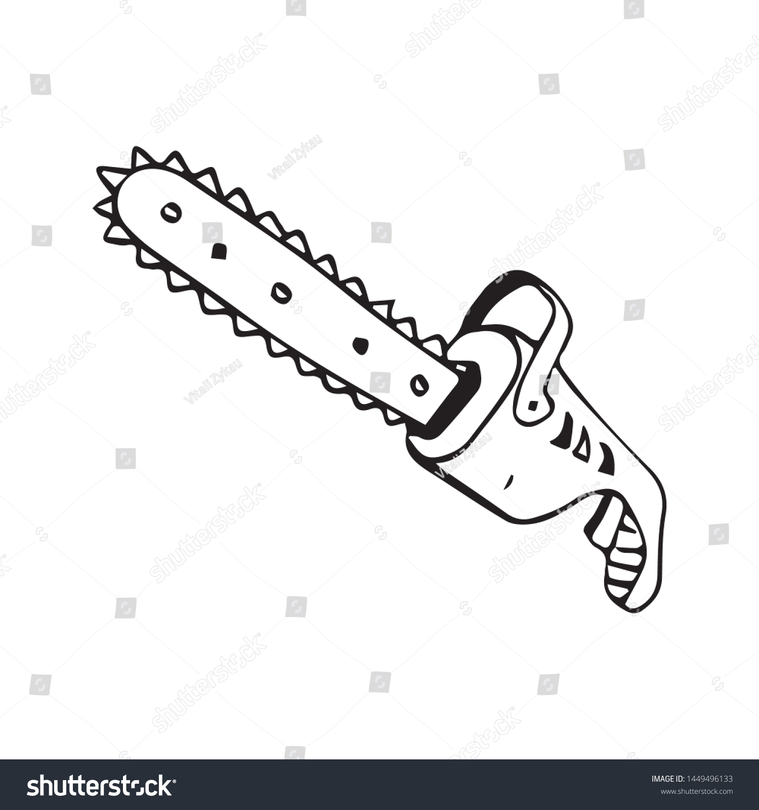 Chainsaw Freehand Drawing Vector Sketch Stock Vector (Royalty Free ...