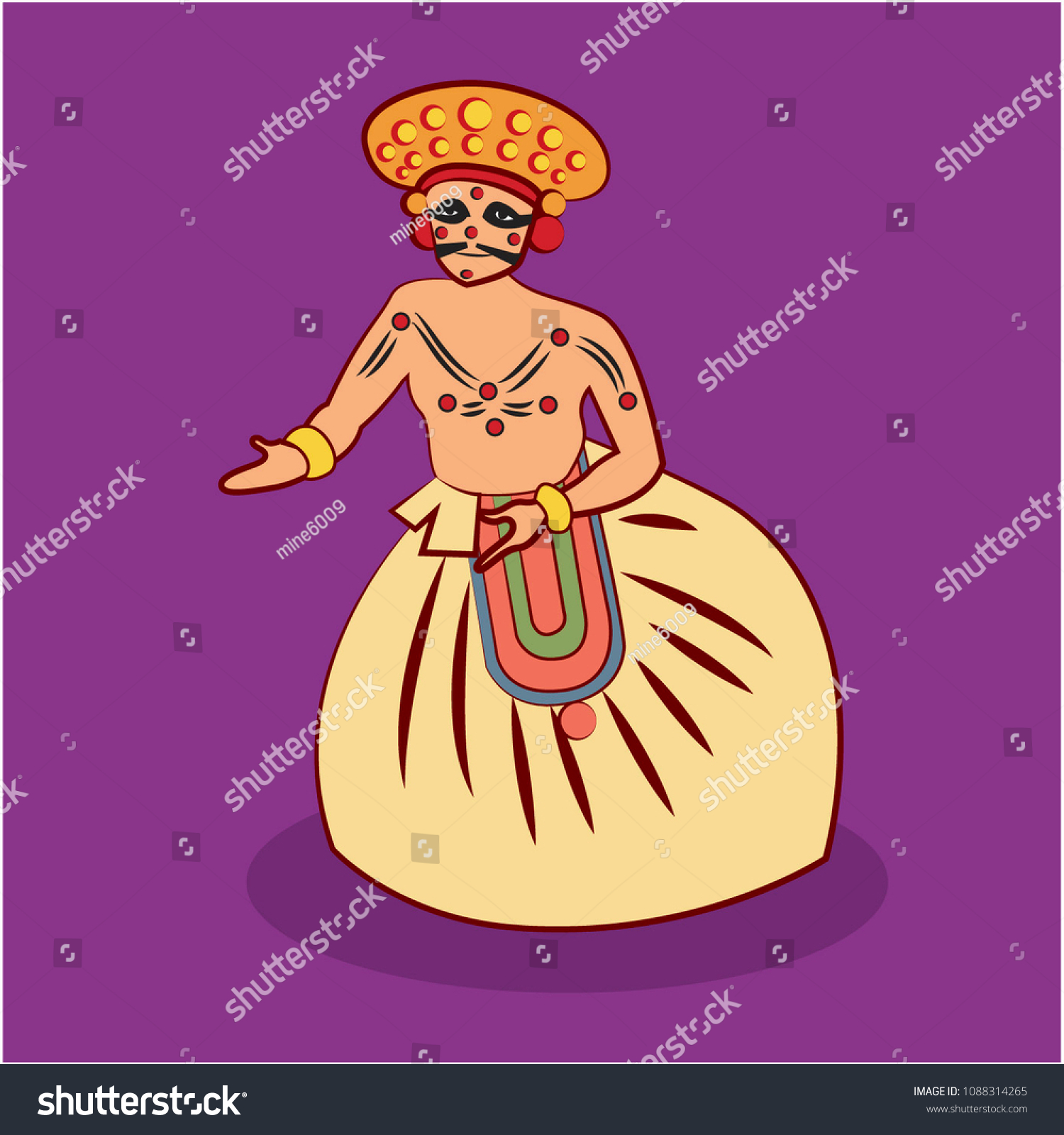 Chakyar Koothu Dance Stock Vector (Royalty Free) 1088314265 | Shutterstock