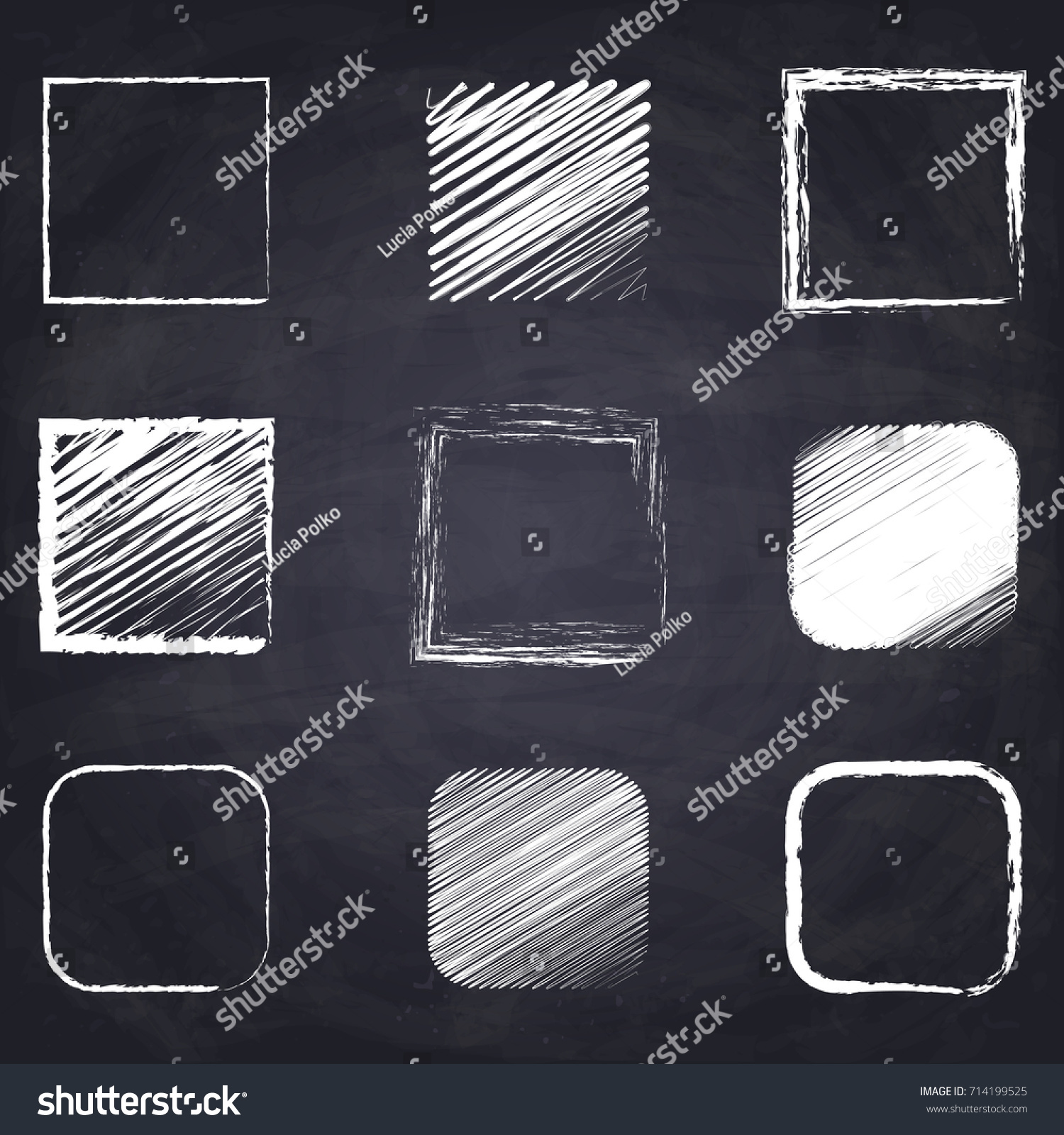 Chalk Drawn Square Geometric Figures On Stock Vector (Royalty Free ...