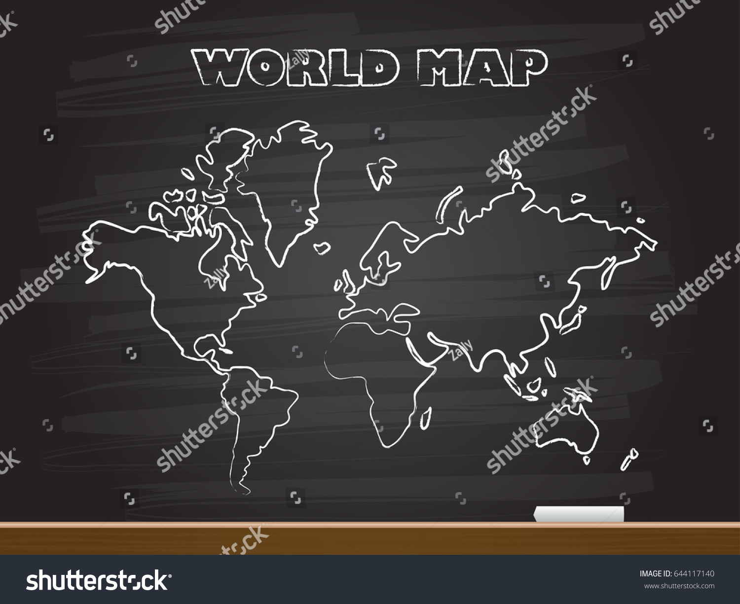 Chalk Hand Drawing World Map Vector 스톡 벡터(로열티 프리) 644117140 | Shutterstock
