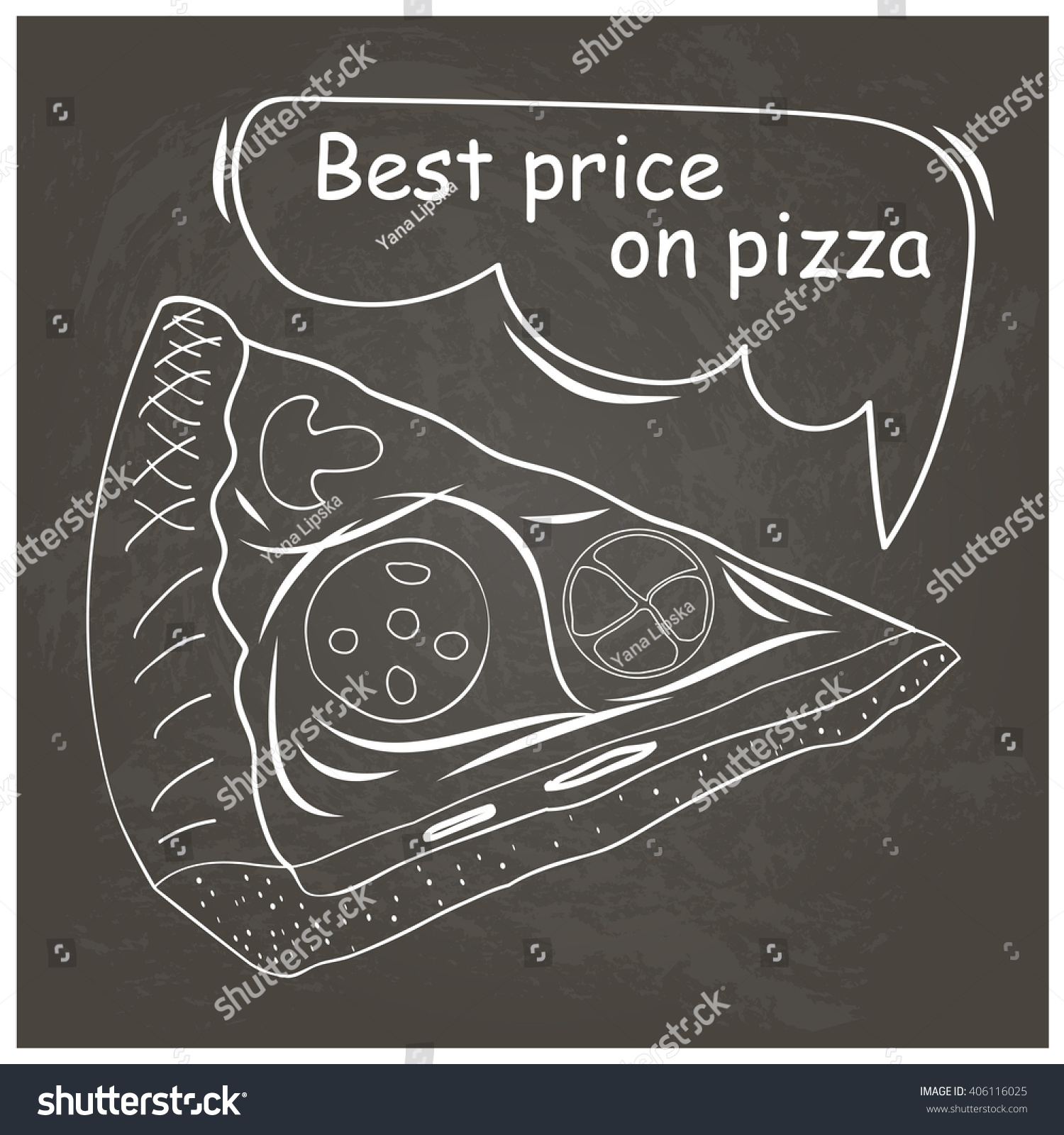 Chalkboard Frame Pizza Menu Stock Vector (Royalty Free) 406116025