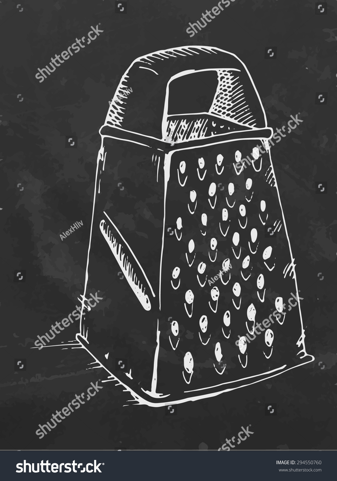 Chalkboard Hand Drawing Grater Vegetable Vector Stock Vector (Royalty ...
