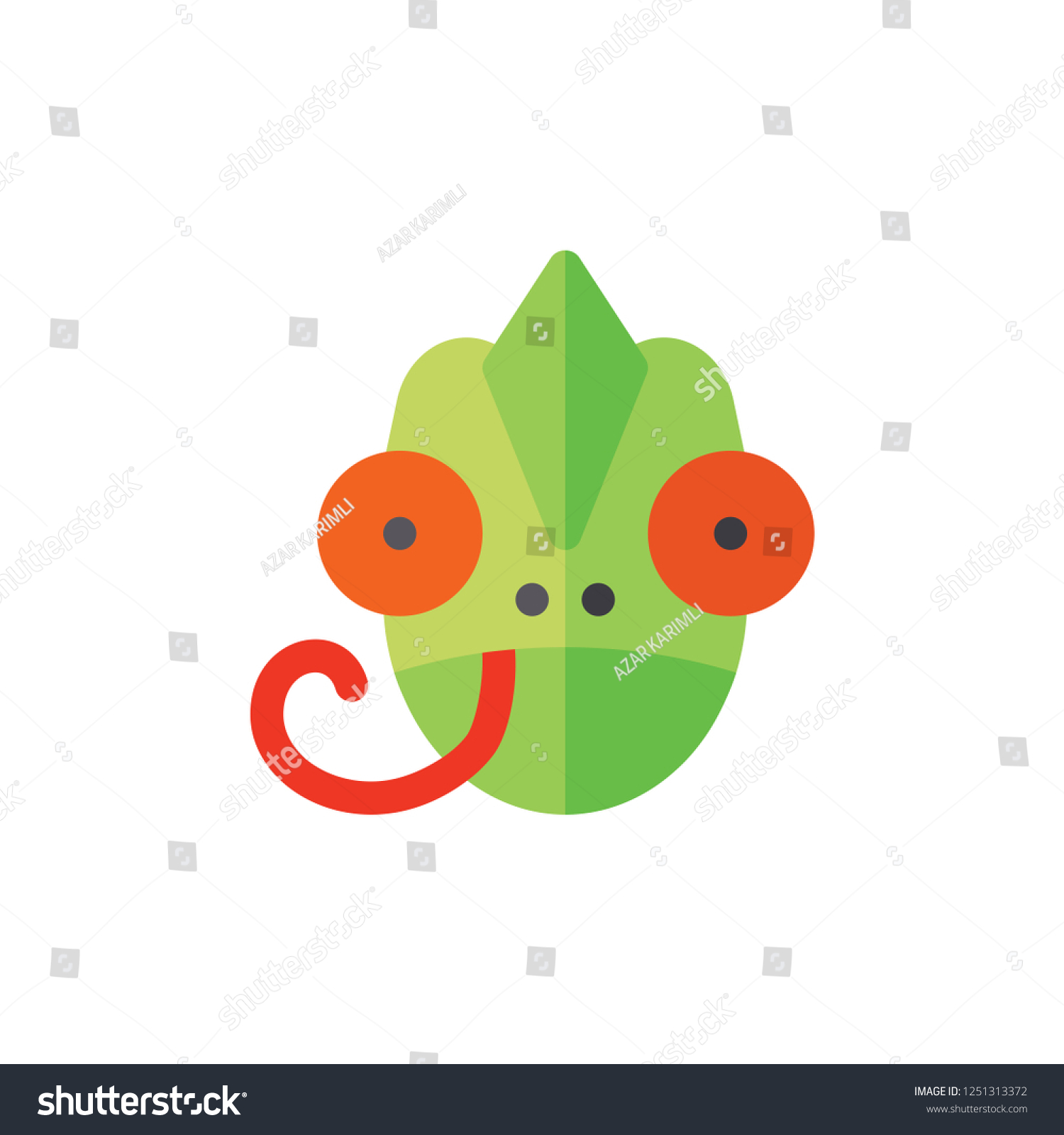 Chameleon Face Cartoon Vector: เวกเตอร์สต็อก (ปลอดค่าลิขสิทธิ์ ...