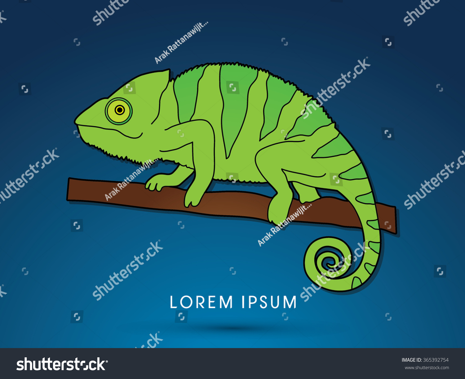 Chameleon Graphic Vector Stock Vector (Royalty Free) 365392754