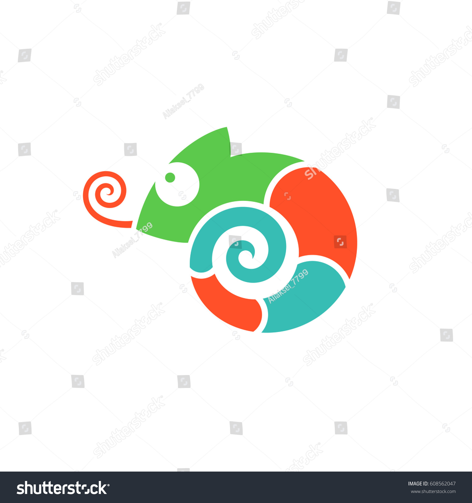 Chameleon Logo Stock Vector 608562047 - Shutterstock