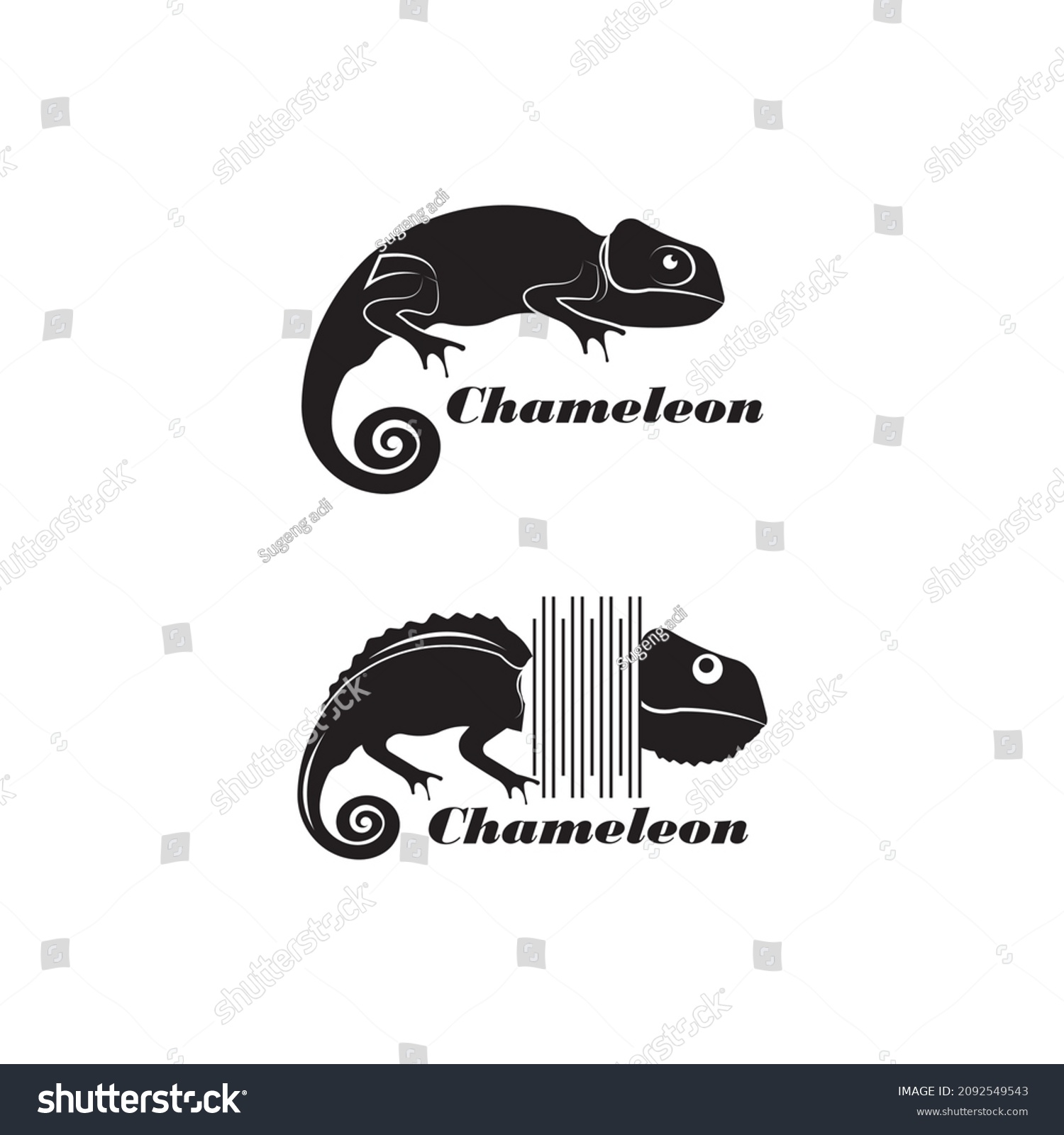 Chameleon Logo Design Template Vector Illustration Stock Vector ...