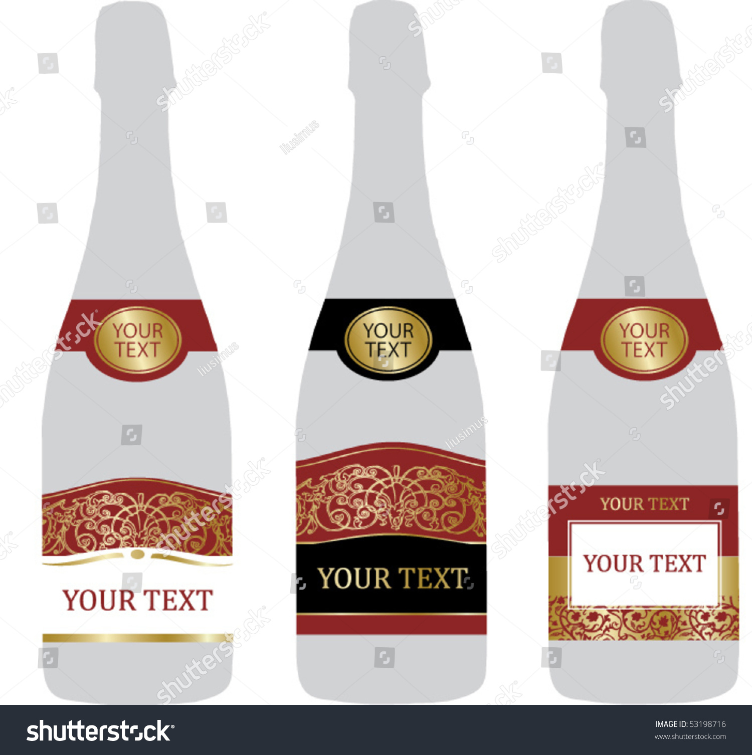 Champagne Design Label Template 1: vector de stock (libre de regalías ...