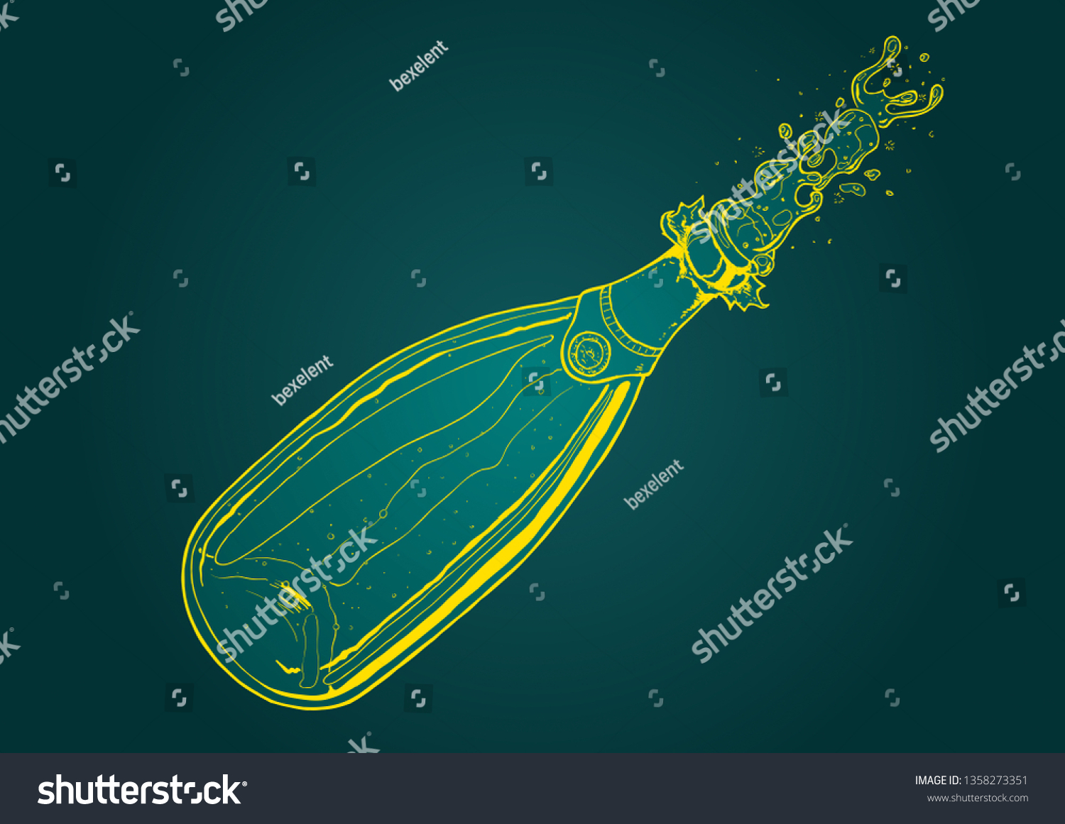 Champaign Bottle Vector Illustration Stock Vector (Royalty Free ...