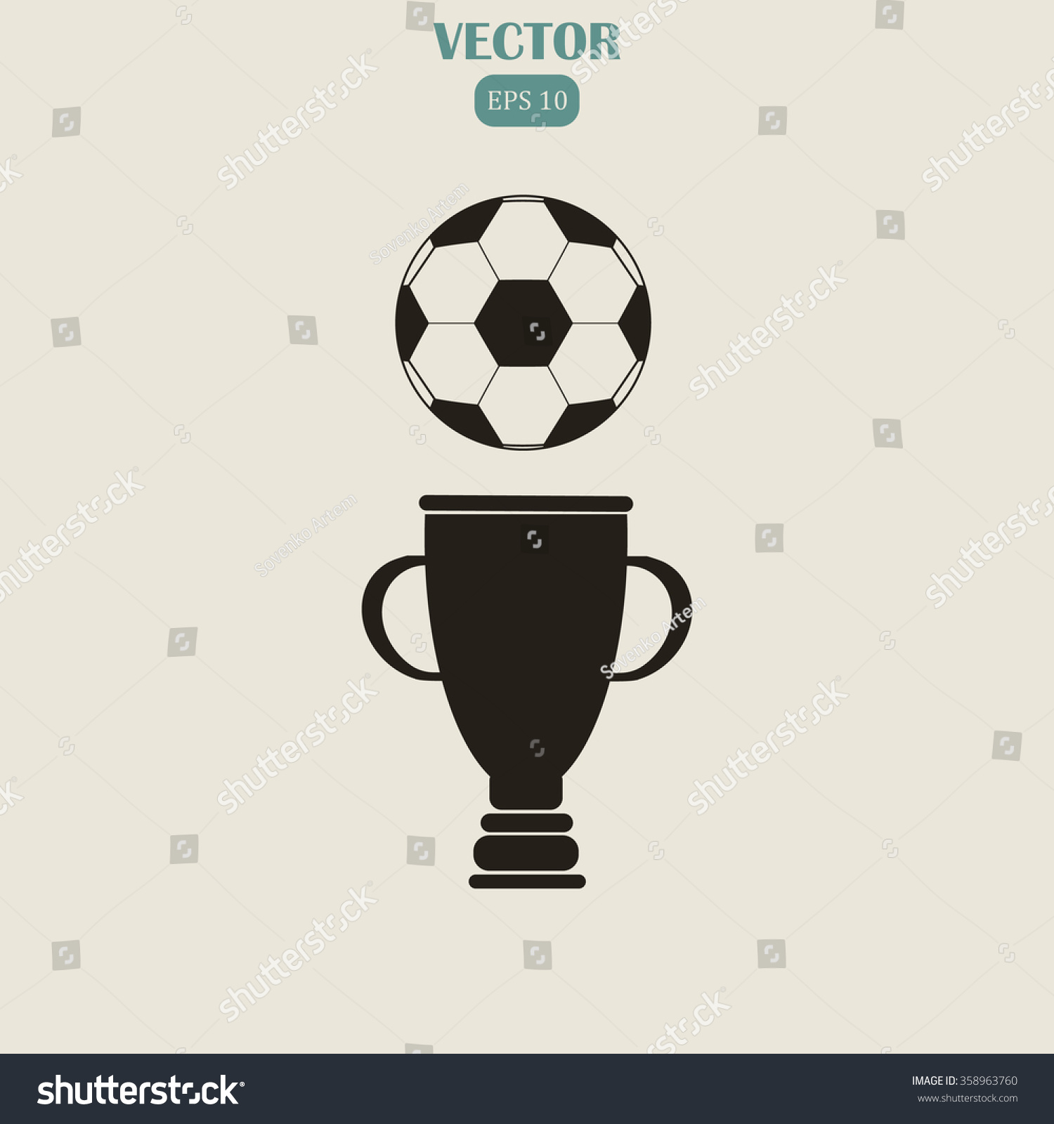 Champions Cup Vector Icon Trophy Symbol Stock Vector (Royalty Free ...