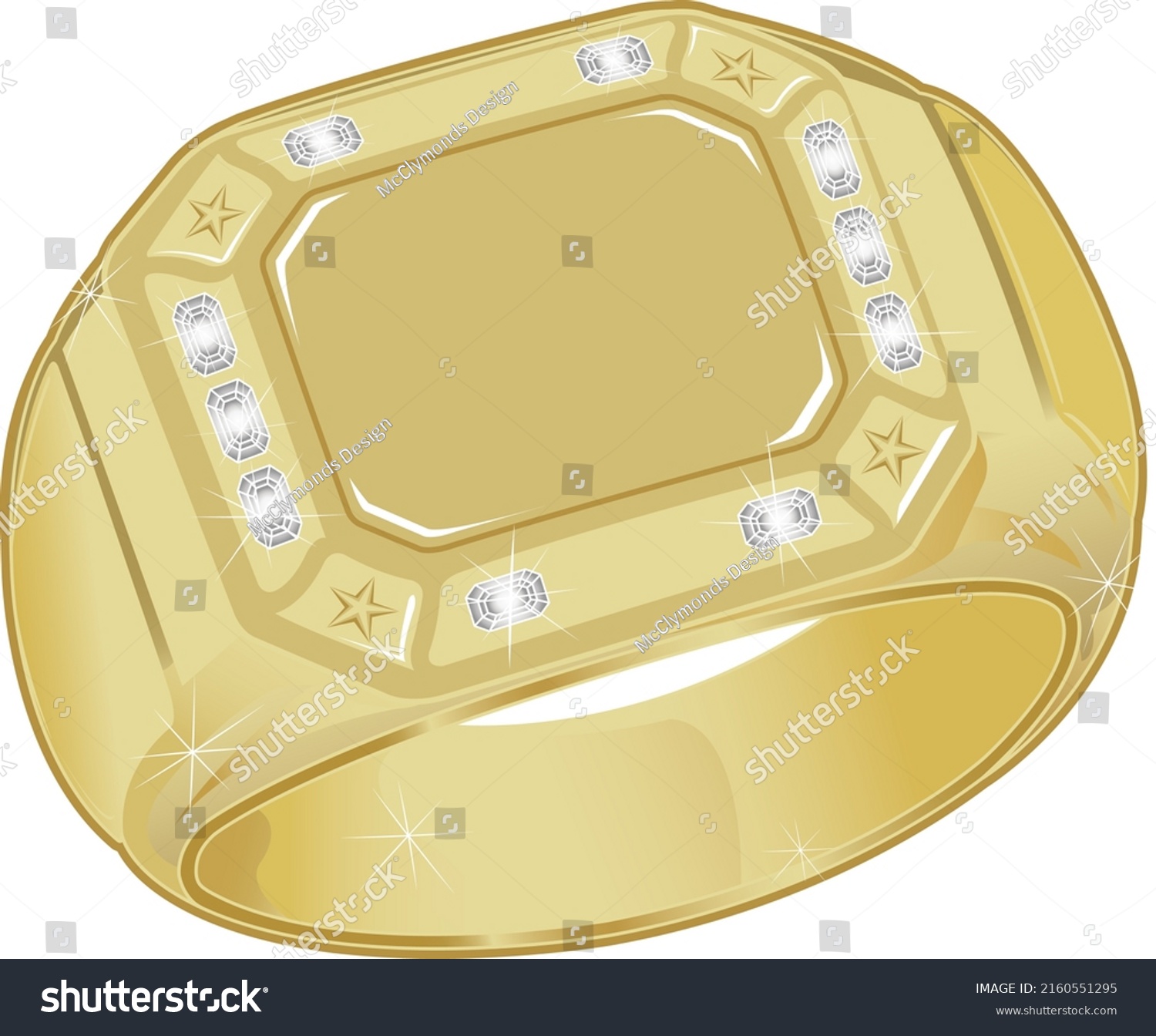 Championship Ring Wedding Ring Stock Vector (Royalty Free) 2160551295 ...