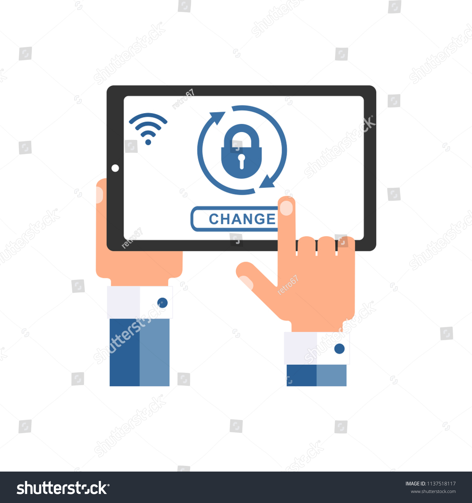 Change Password Flat Design White Background Stock Vector (Royalty Free ...