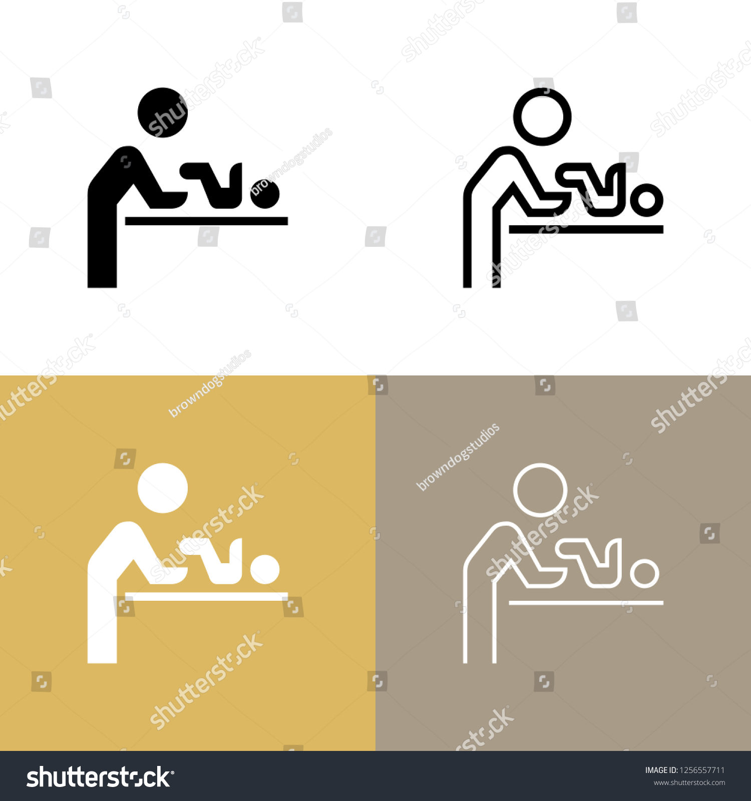 Changing Table Icon Set Stock Vector (Royalty Free) 1256557711