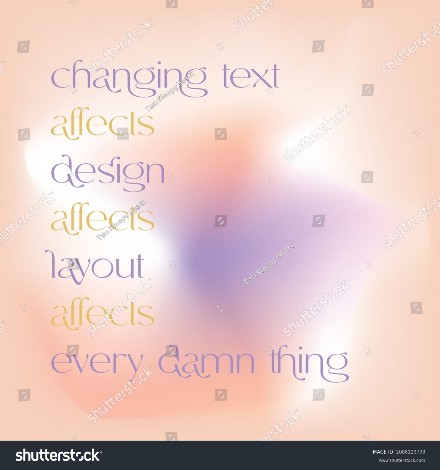 Changing Text Affects Design Affects Layout 库存矢量图（免版税）2088123793 ...