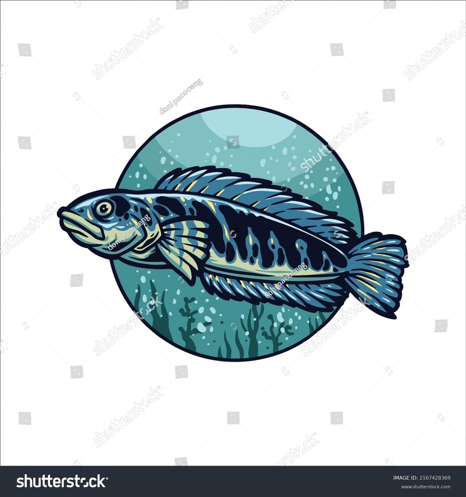 Channa Fish Illustration Vector Design Stock Vector (Royalty Free ...